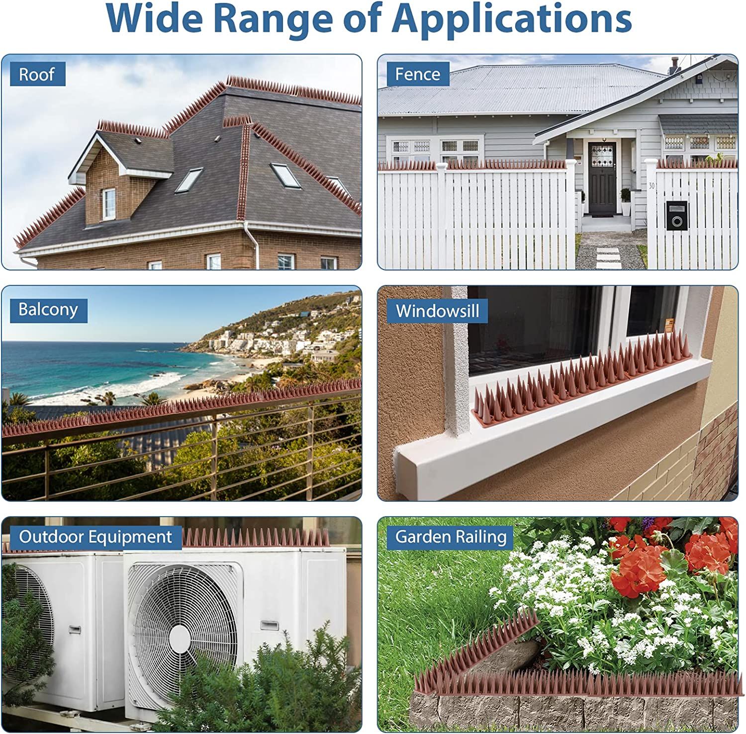 12PCS Defender Spikes, Cat and Bird Deterrent, Outdoor Pest Defender to ...