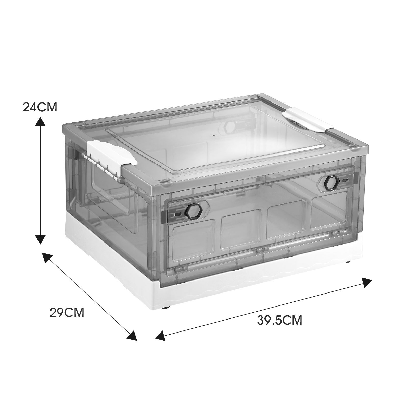 25L Storage Box Container Plastic Large Organiser Stackable Collapsible ...