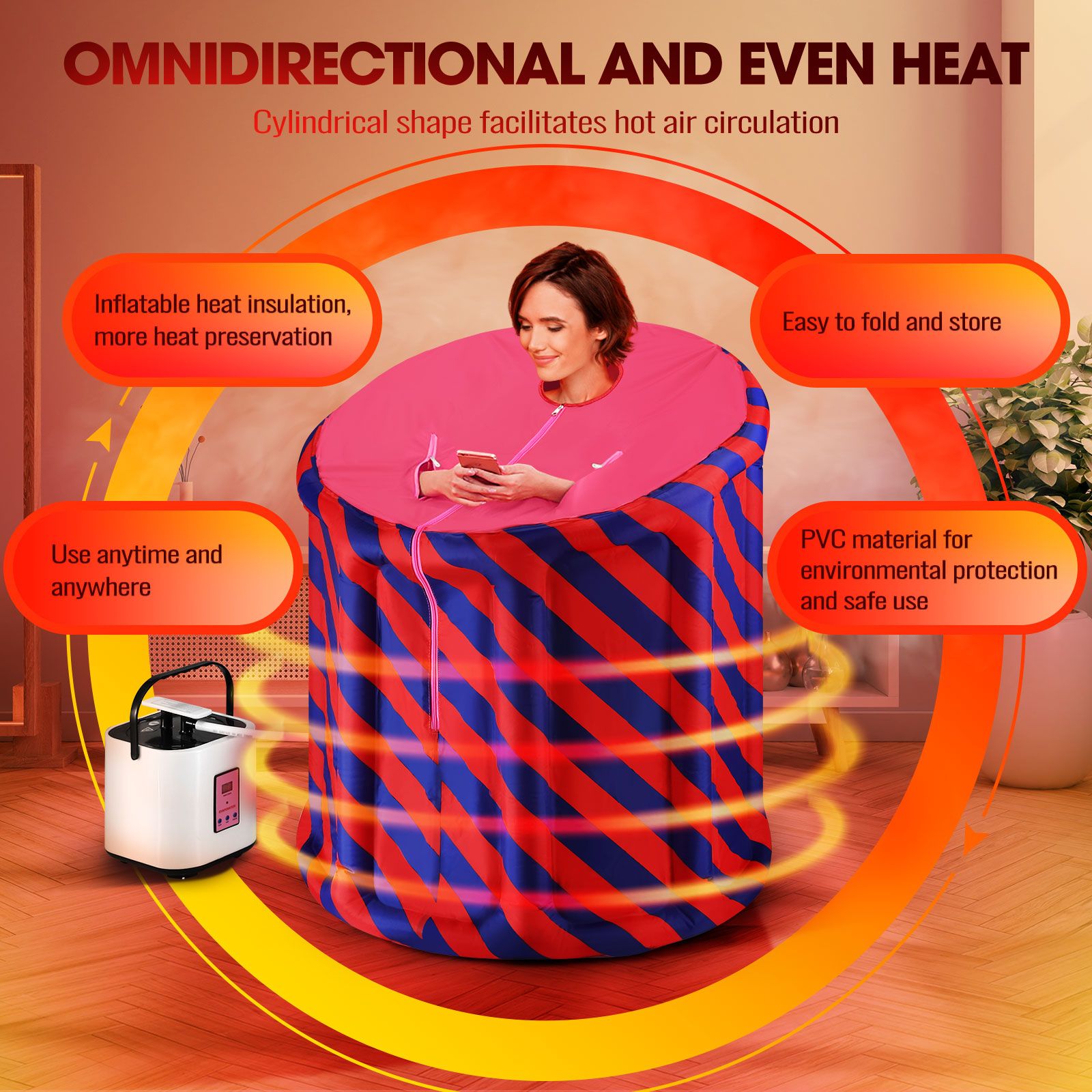 Portable Steam Sauna Home Spa Inflatable Full Body Steamer Bath Tent ...