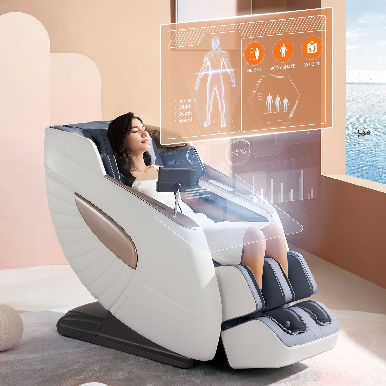 Homasa 4D Massage Chair Electric Recliner Zero Gravity Full Body ...