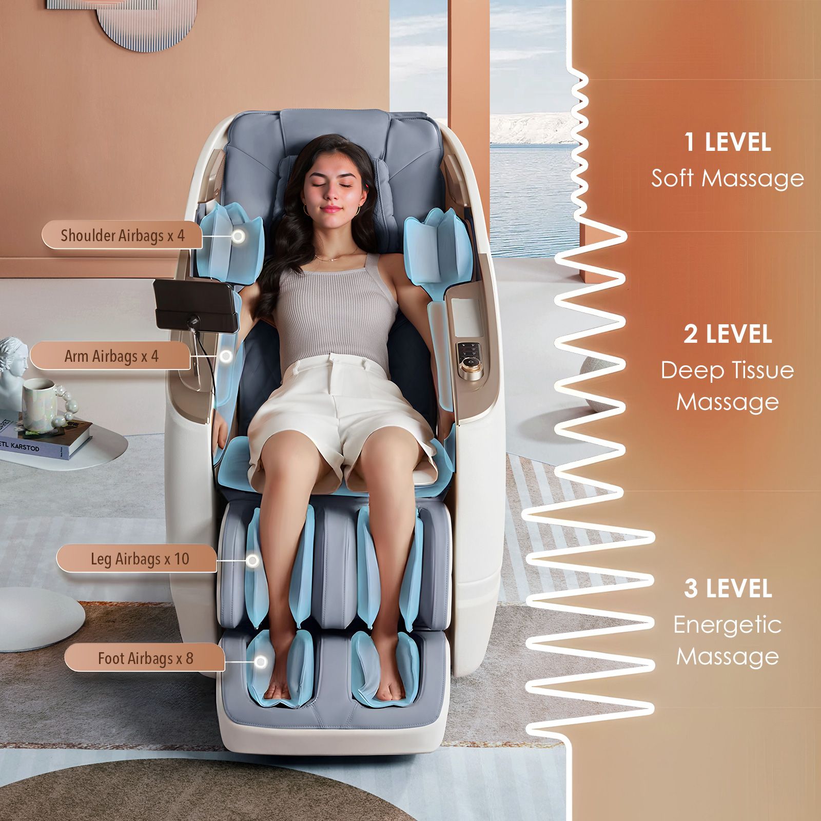 Homasa 4D Massage Chair Electric Recliner Zero Gravity Full Body ...