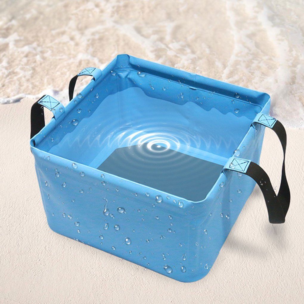 Foldable Portable Fishing Square Hiking Washing Water Container ...