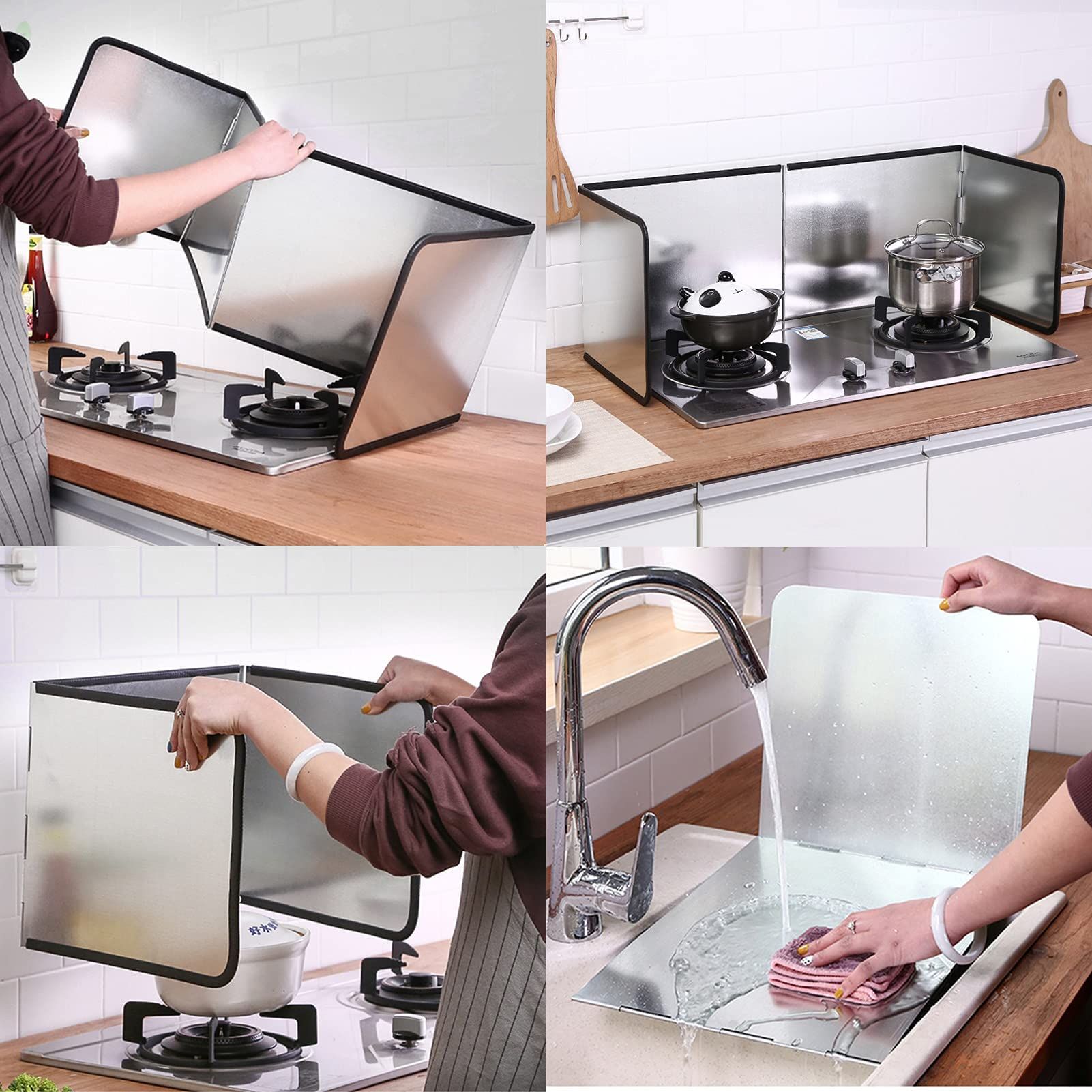 Stove Splatter Guard Grease Splatter Shield Nonstick Stove Splash Guard ...