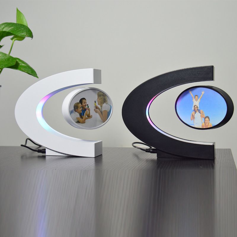 Magnetic Levitating Floating Photo Frame with Colourful LED Light ...
