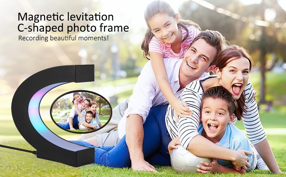 Magnetic Levitating Floating Photo Frame with Colourful LED Light ...