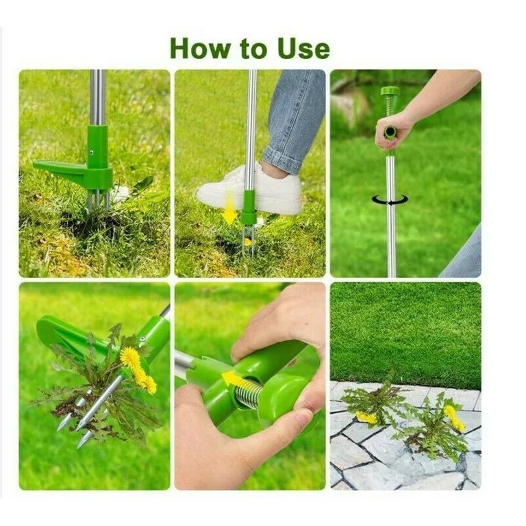 Weed Puller, Standup Weed Root Pulling Tool, Long Handle Garden Weeding ...