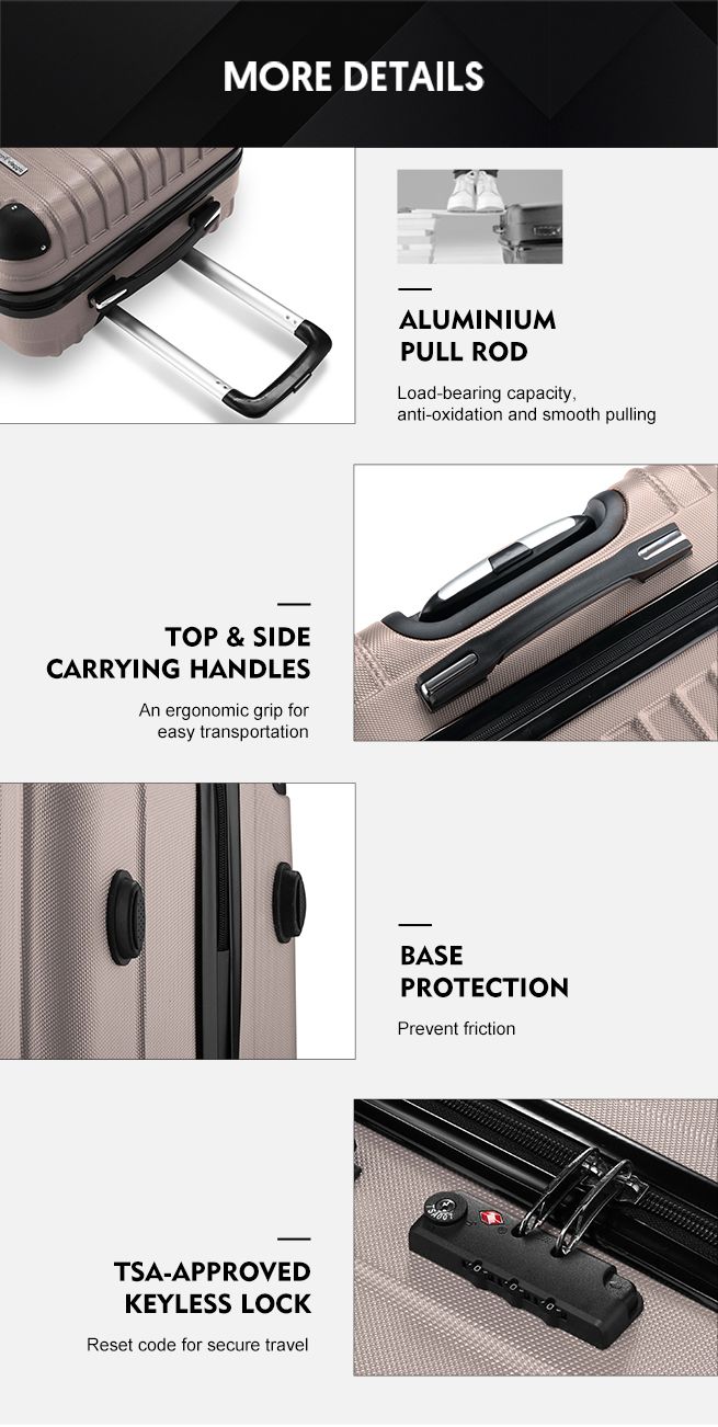 2 Piece Suitcases Luggage Set Carry On Travel Case Cabin Hard Shell ...