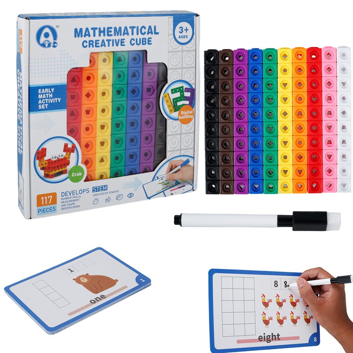 Math Link Cubes Math Link Counting Blocks Toy with 100 Cubes ...