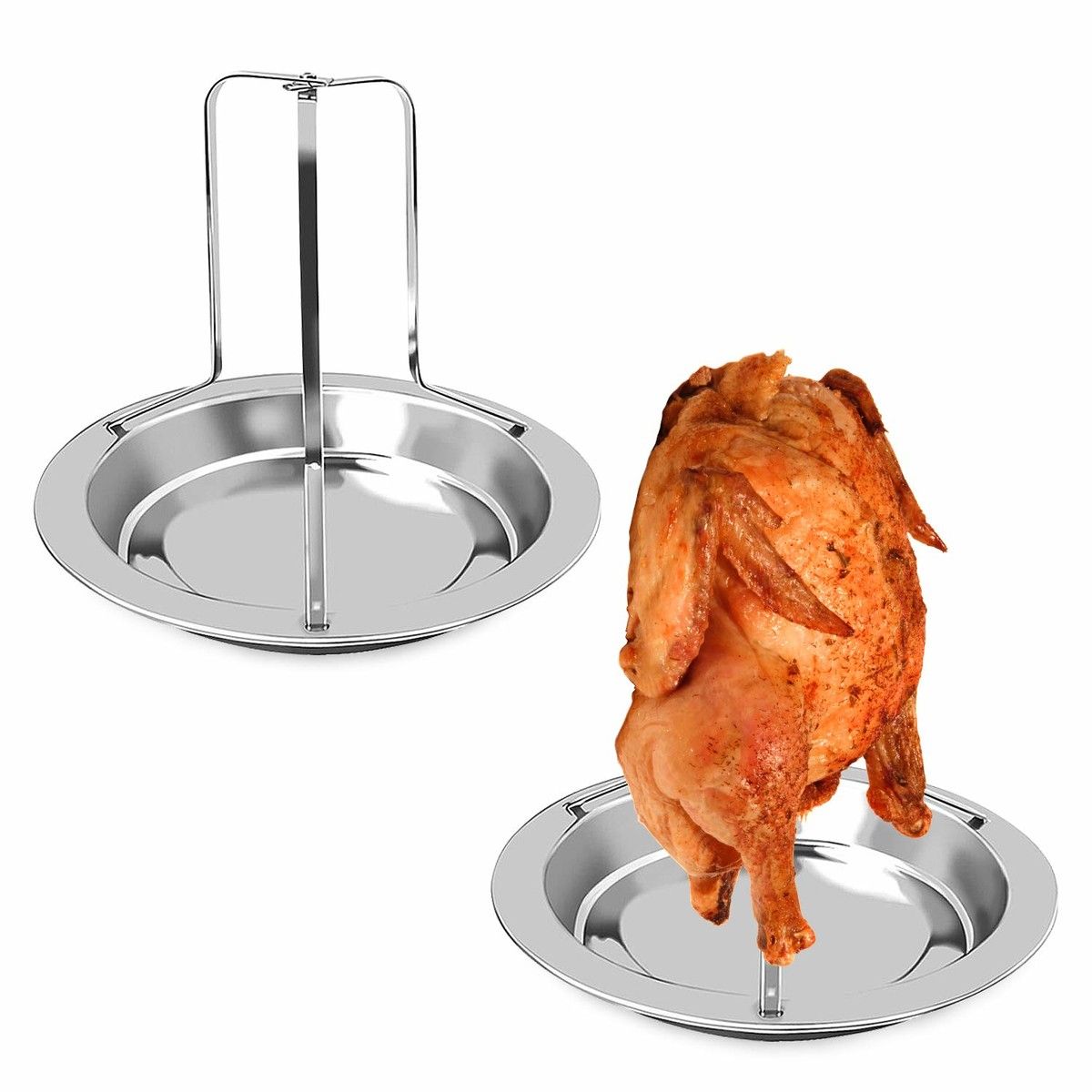 2 Pack Chicken Roaster Rack Stainless Steel Beer Can Chicken Holder ...