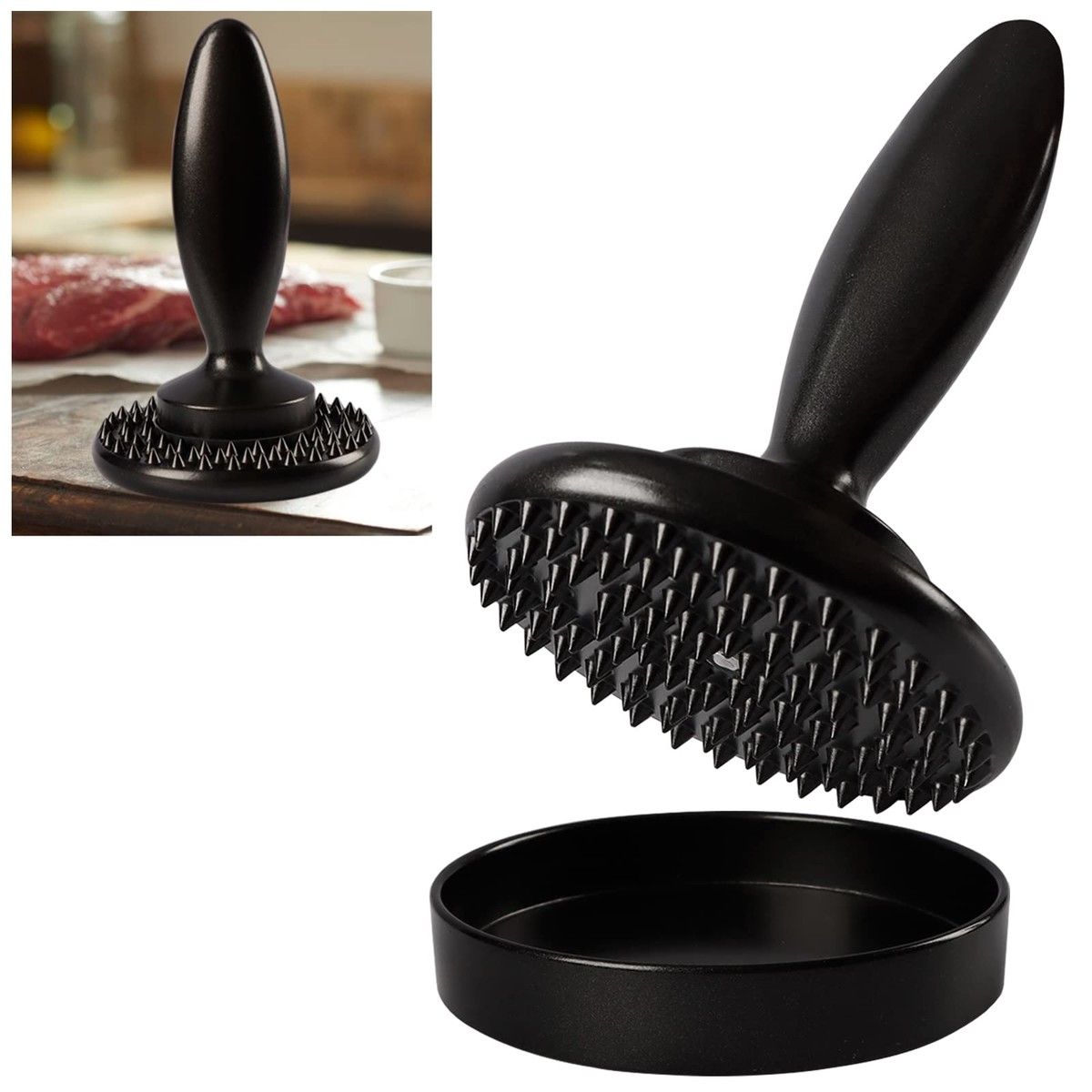 Meat Tenderizer 3-in-1 Dual Sided Meat Tenderizer Pounder Burger Press ...