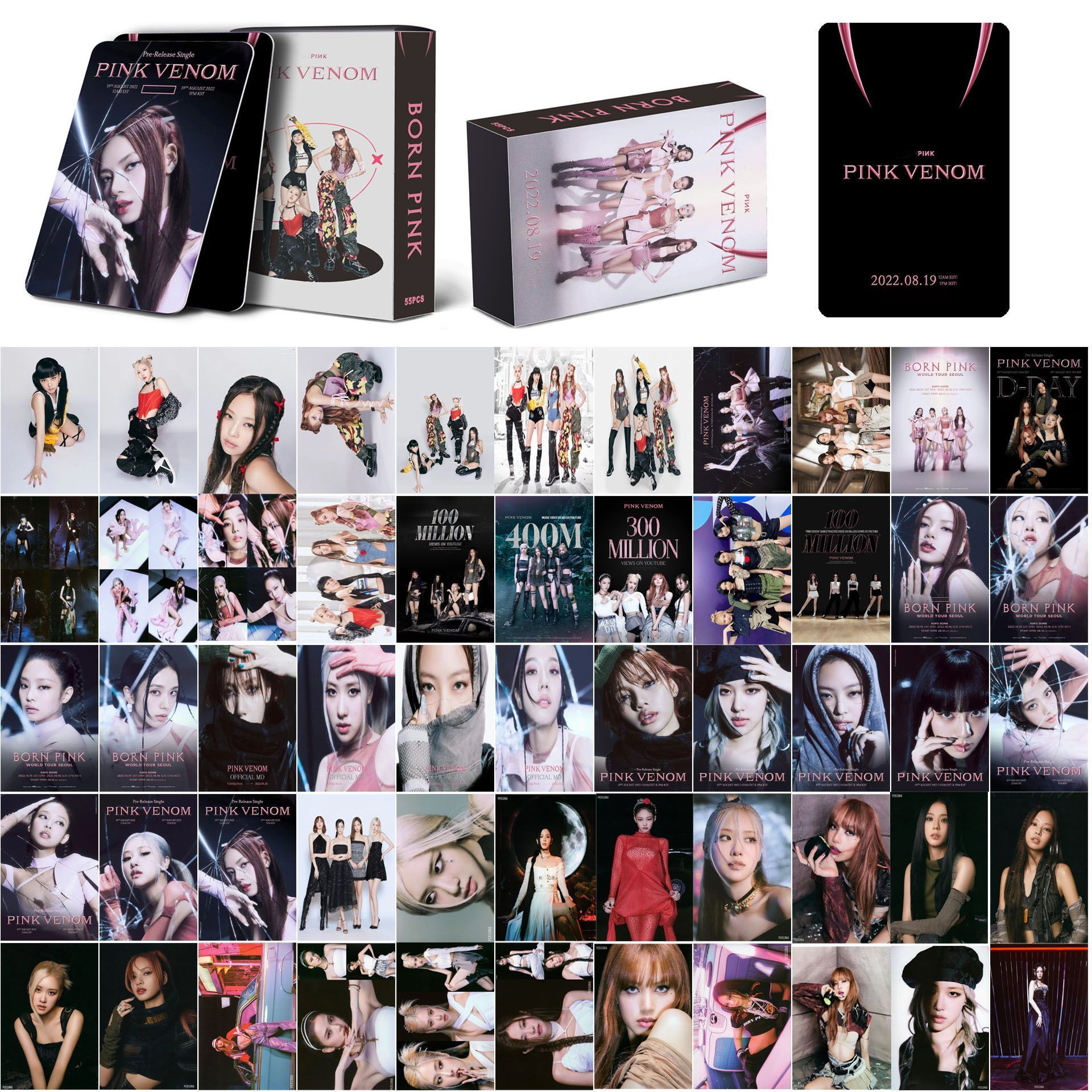385pcs Black Pink Merch Lomo Card New Album, Photocard Kpop PINKVENOM ...