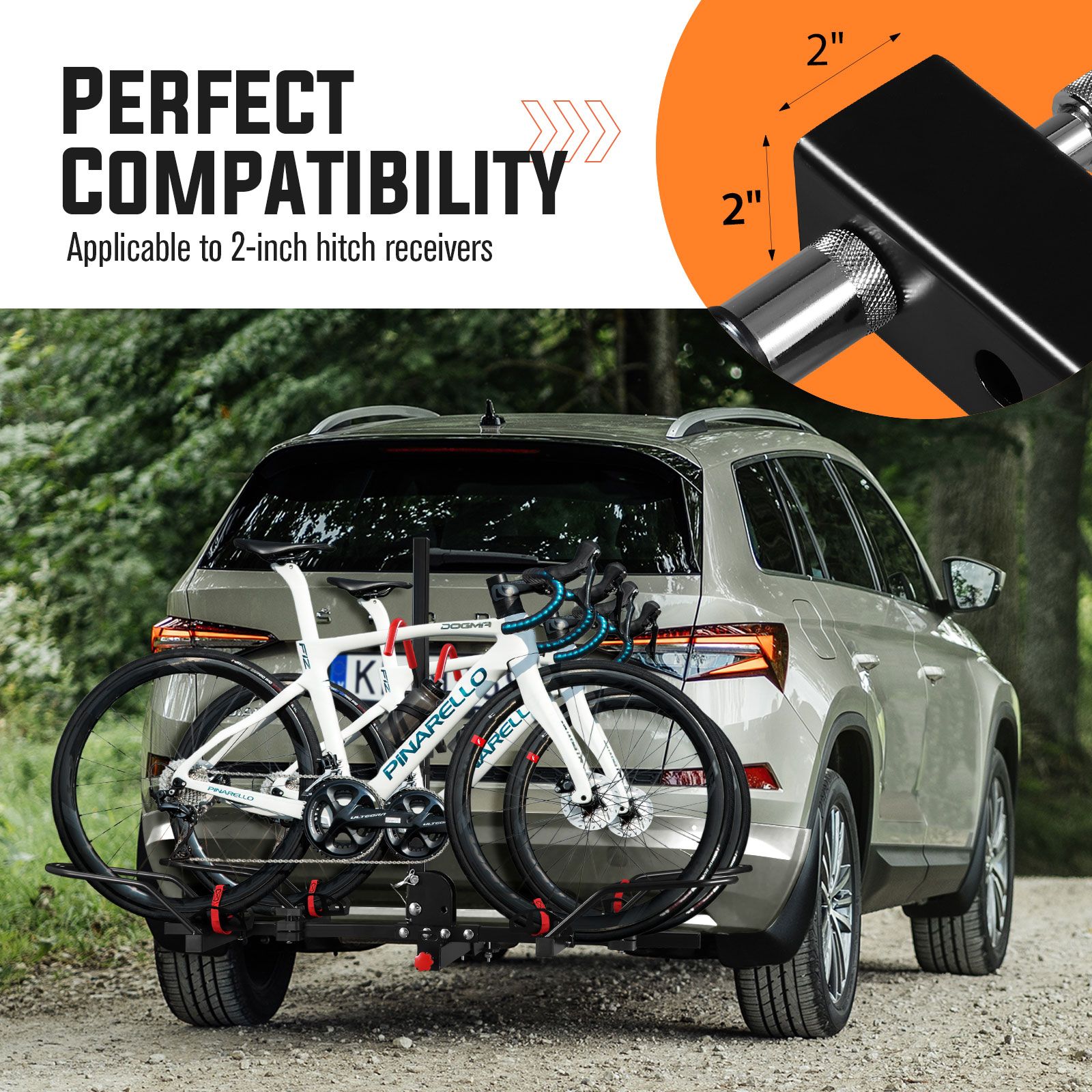 2 Ebike Rack Mountain Bicycle Carrier Stand Rear Electric Car Mount ...