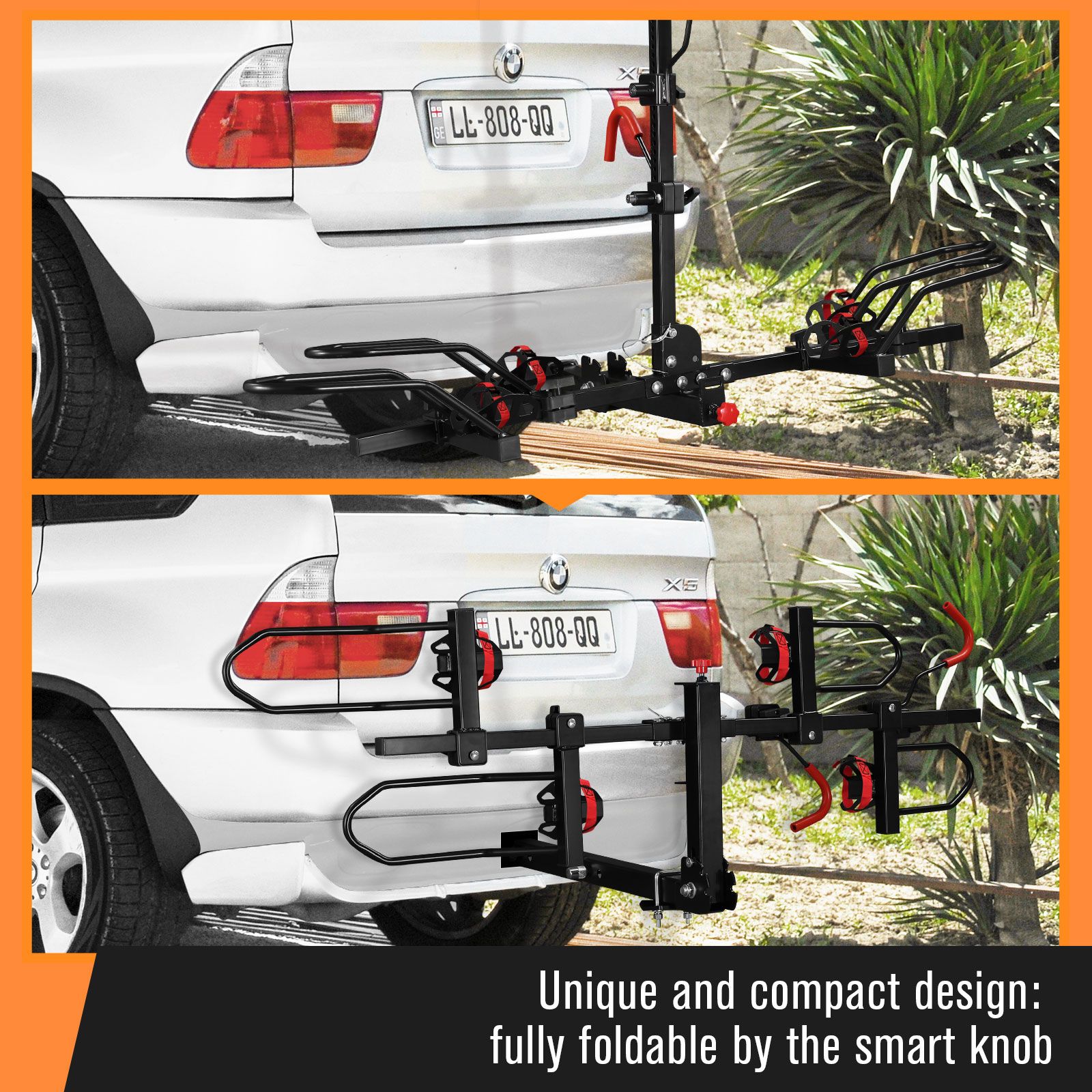2 Ebike Rack Mountain Bicycle Carrier Stand Rear Electric Car Mount ...