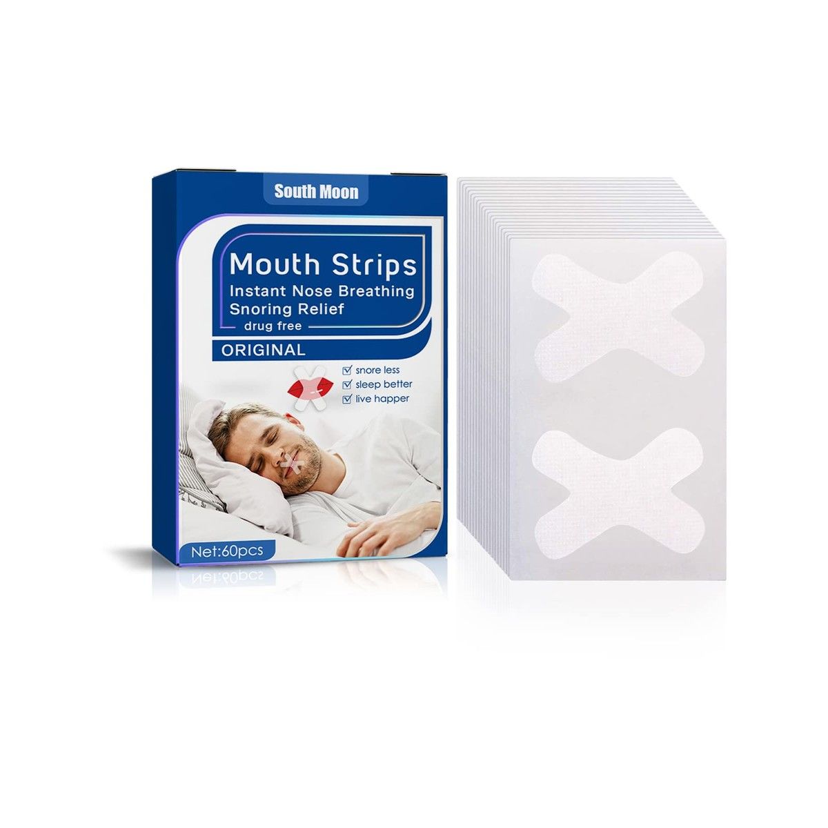 Mouth Tape SleepSloth AntiSnoring Strips 60 Count Nose Breathing Snore ...