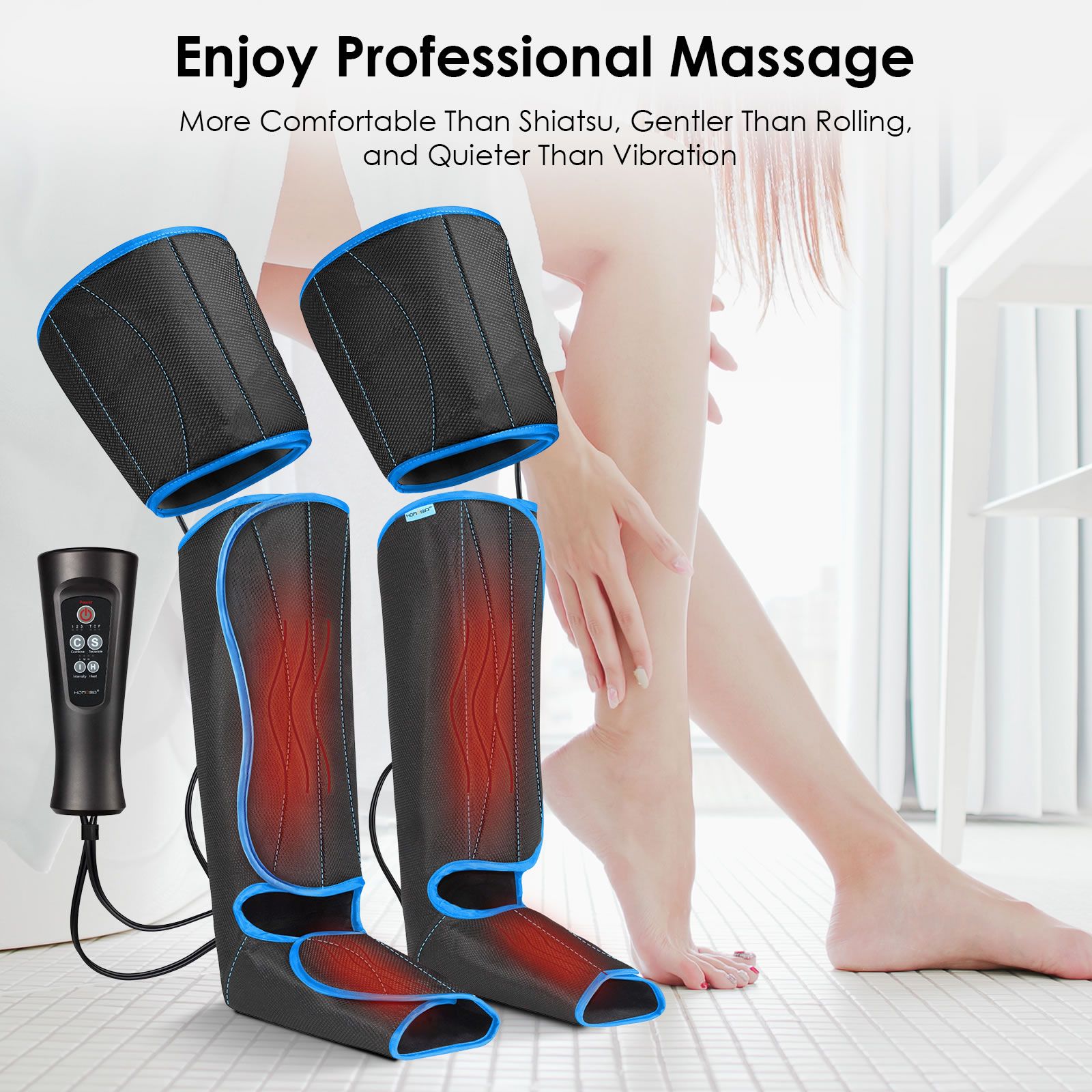 Leg Massager Foot Massage Electric Air Compression Wraps Circulation ...