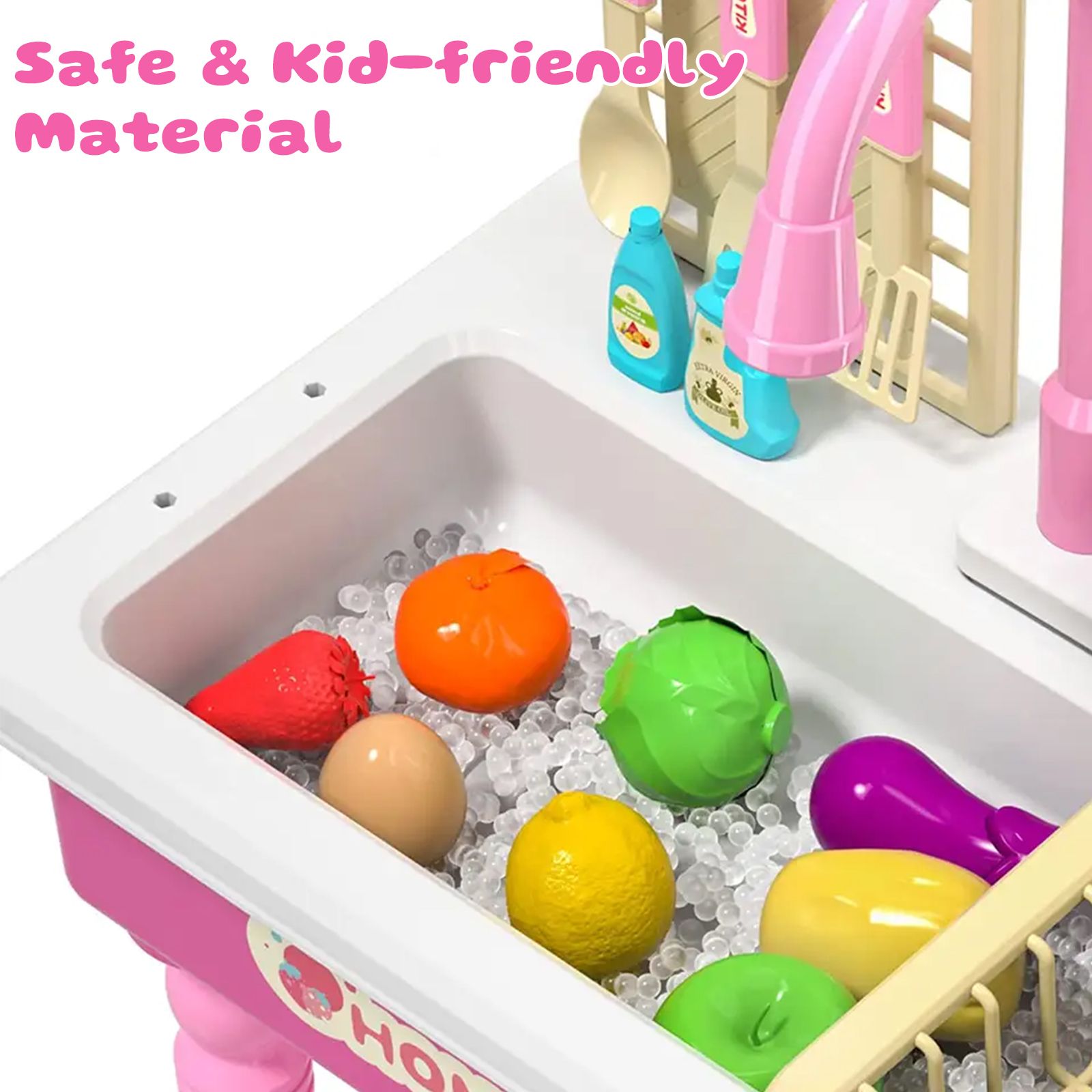 Kids Kitchen Sink Wash Basin Tap Playset Faucet Pretend Role Play Toy ...