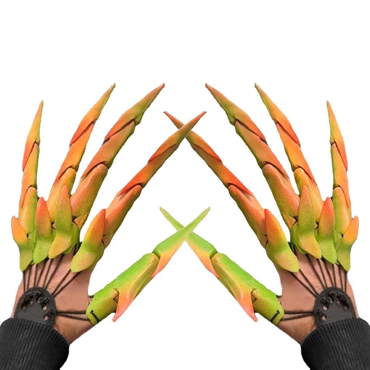 Articulated Finger Extensions Halloween GlovesSkeleton Bone Claw Scary ...