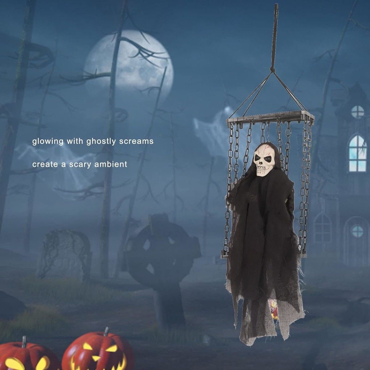 Halloween Animatronic Decorations Outdoor Prop Clown Skeleton and ...