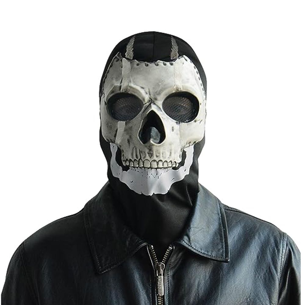 Halloween Ghost Mask MW2 War Game Ghostface Mask Scary Full Face Skull ...