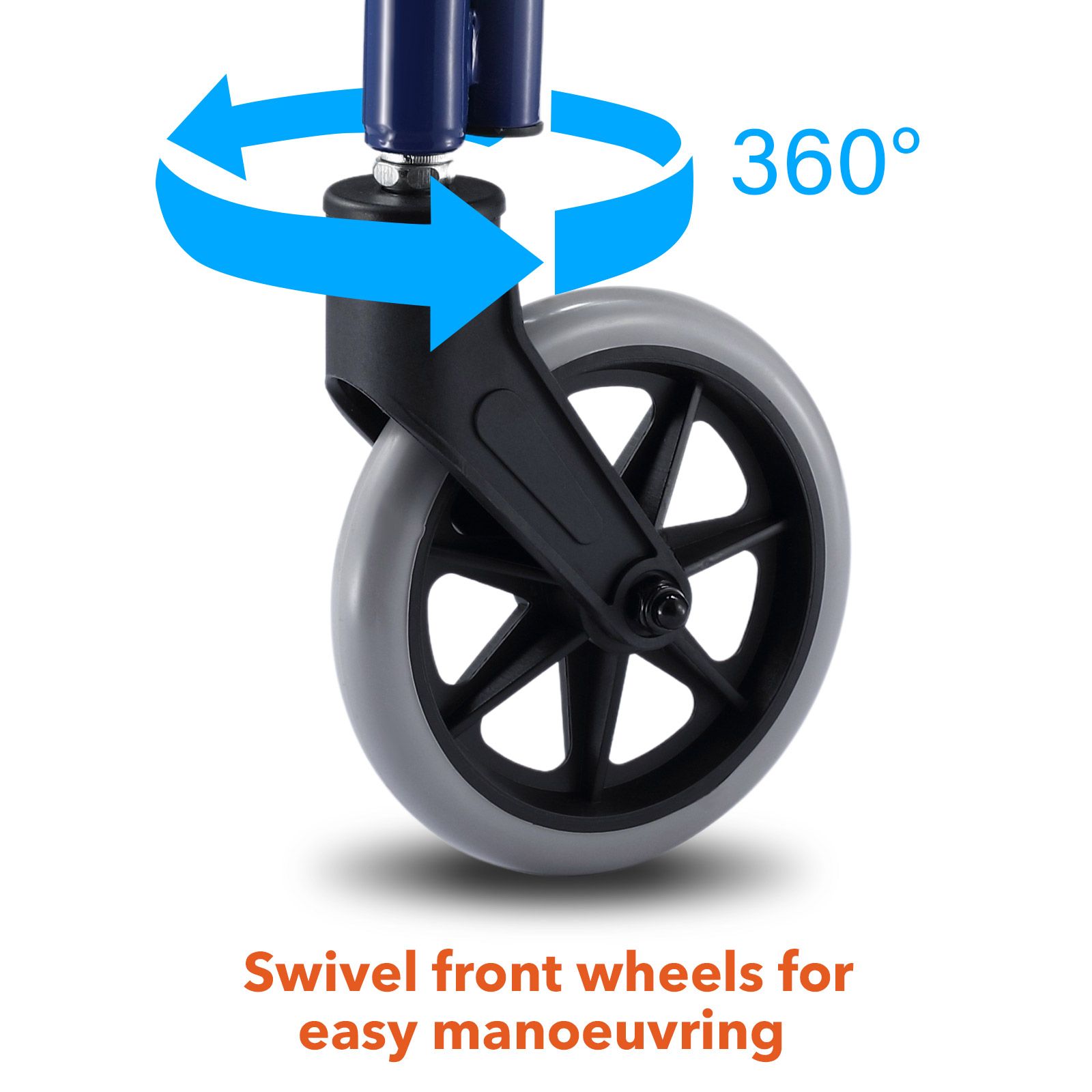 4 Wheel Rollator Walker with Seat for Seniors Lightweight Rolling ...