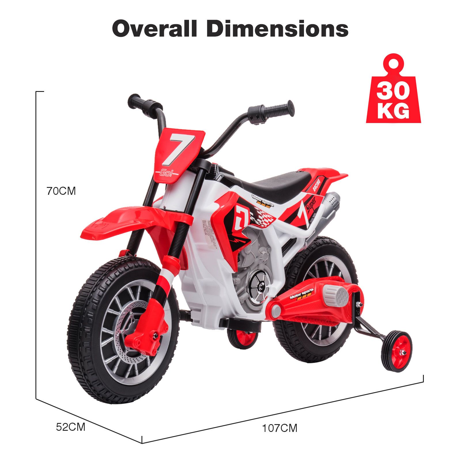 Kids Off Road Ride On Toy Electric Cycle 12V Battery Powered Bike Sport ...