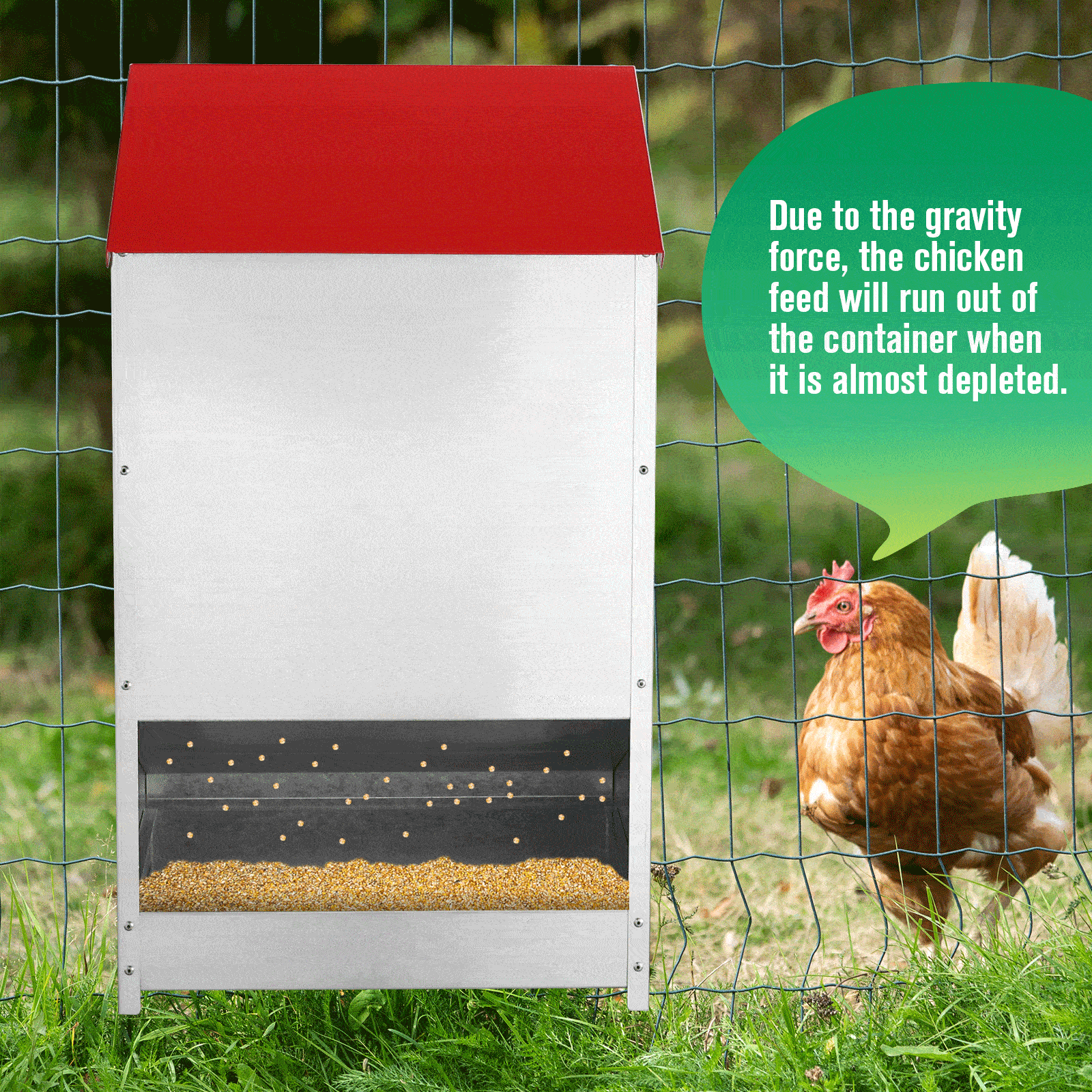 Chicken Food Feeder Auto Treadle Poultry Chook Feed Supplies Automatic ...