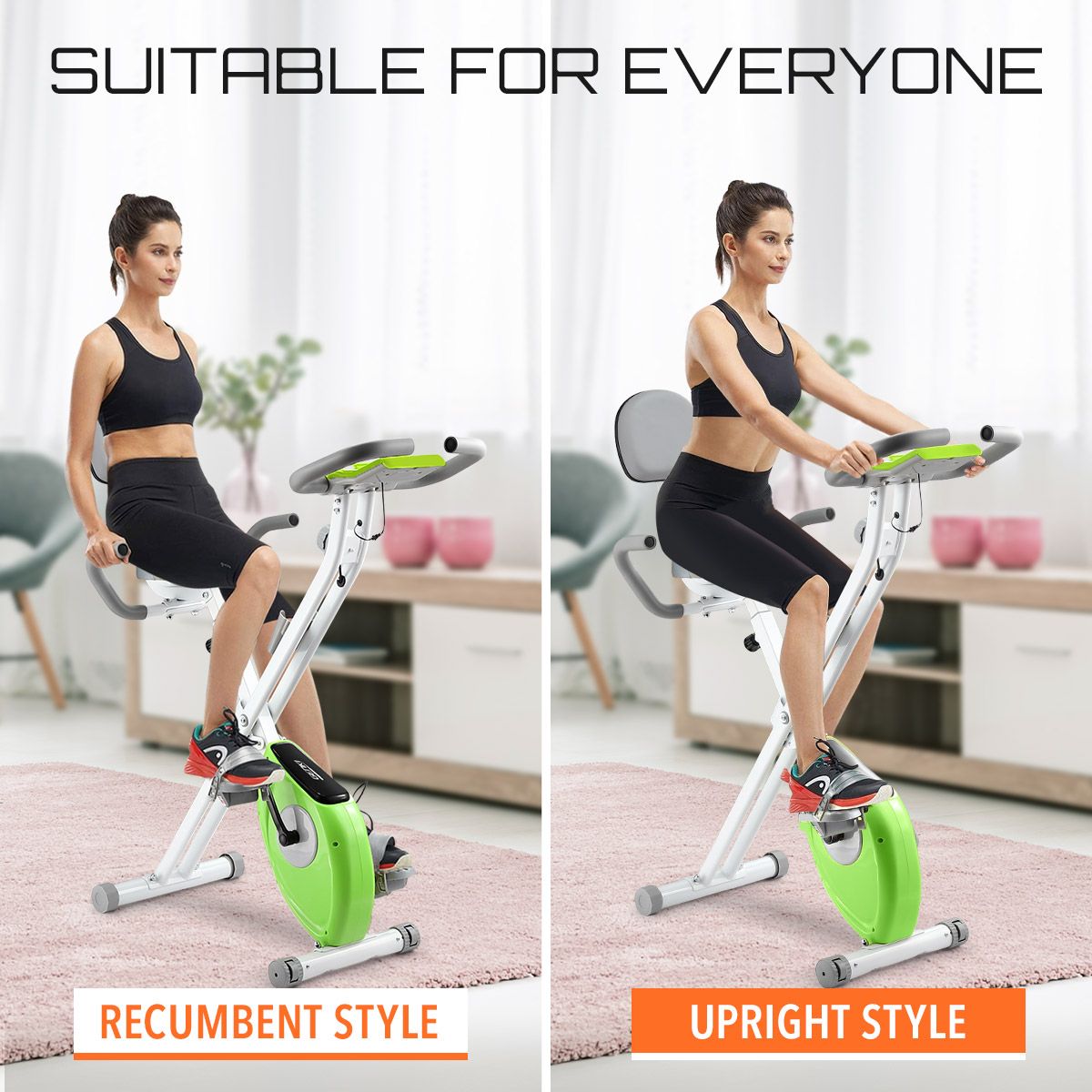 Folding Exercise Bike X Spin Upright Recumbent Stationary Indoor ...