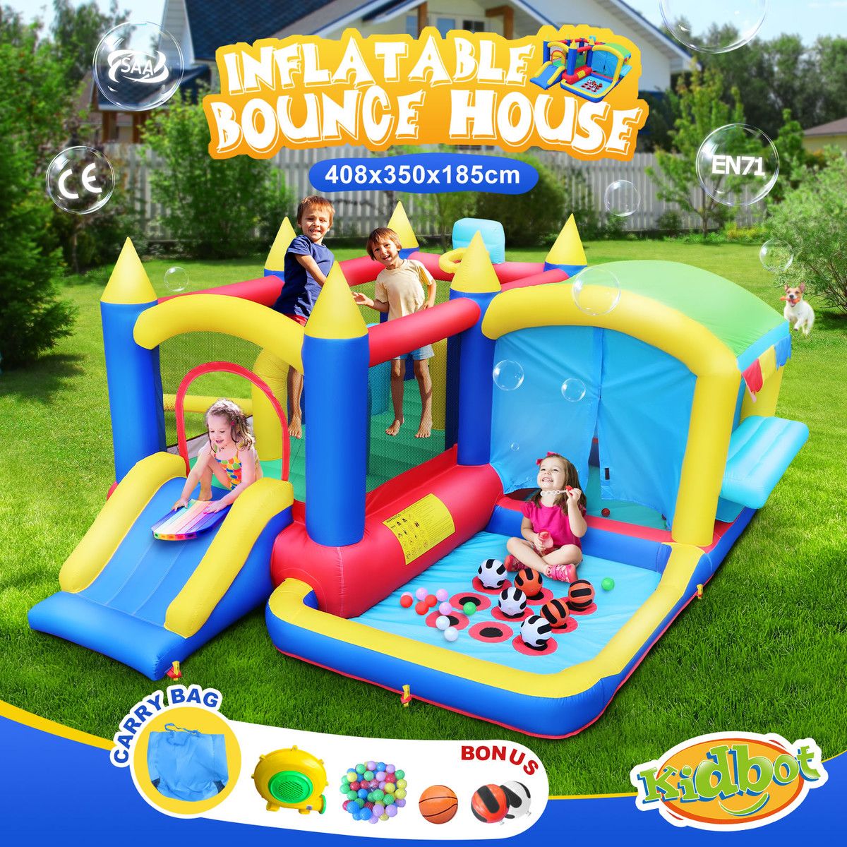 Inflatable Bounce House 8 In 1 Bouncer Outdoor Jumping Castle Air ...
