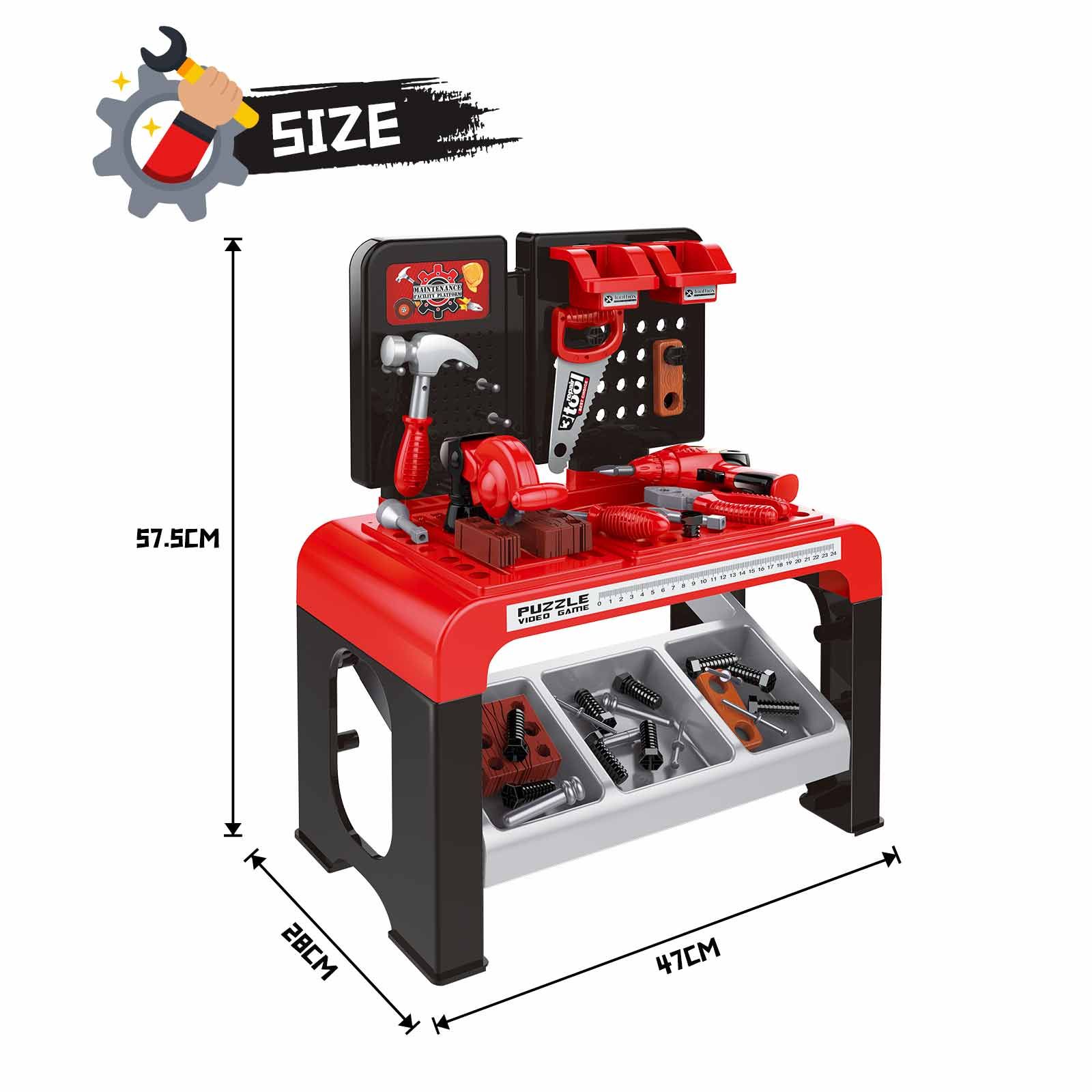 Kids Workbench Tool Bench Construction Toy Set 46pcs Educational ...