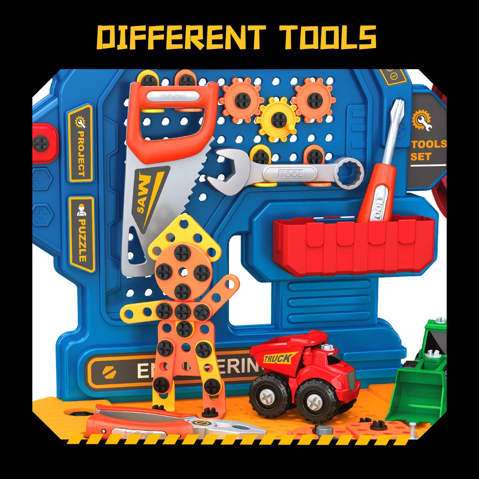 Kids Workbench Tool Bench Construction Toy Set 181pcs Educational ...