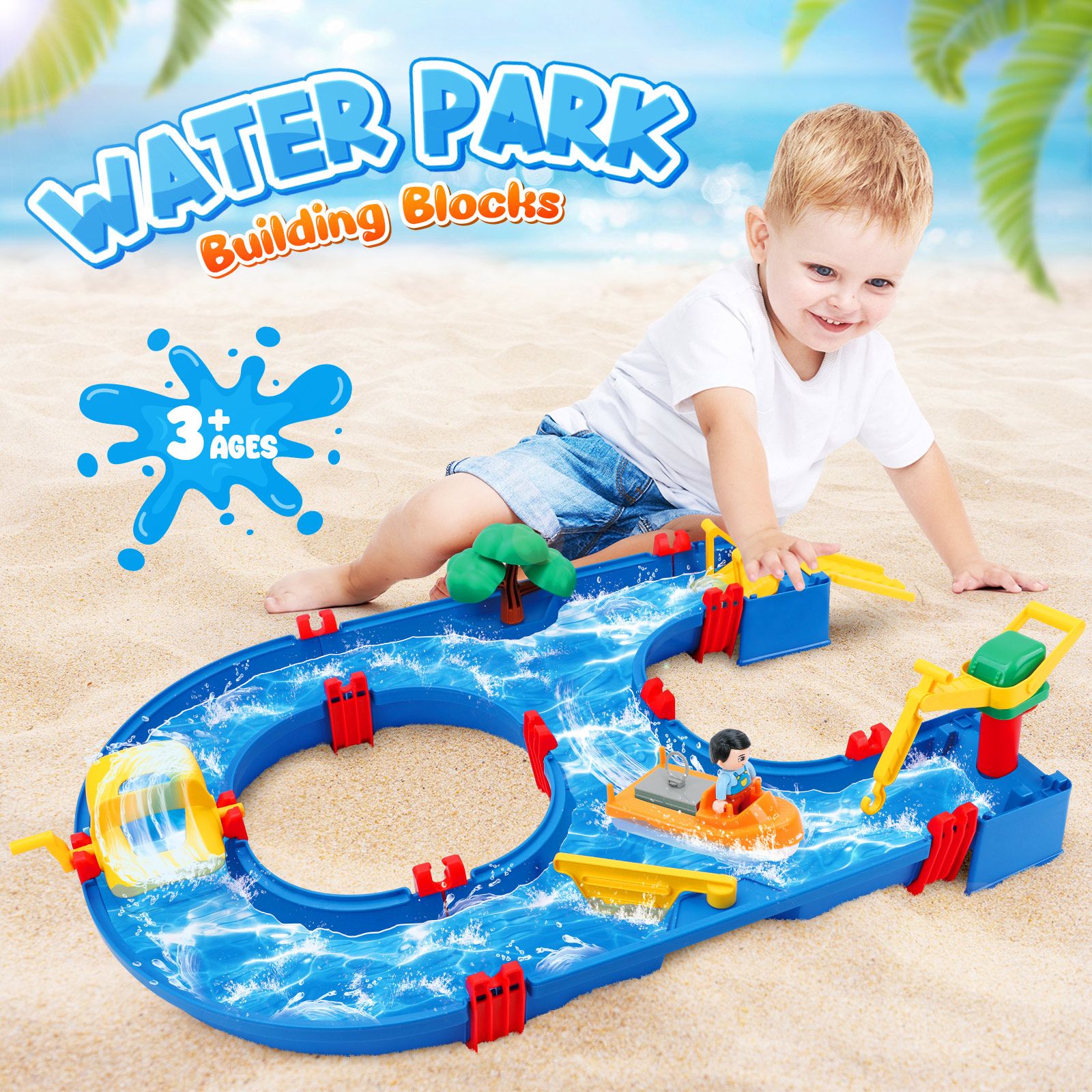 Water Way Toys 39 PCS DIY Play Table Building Blocks Aquaplay Park ...