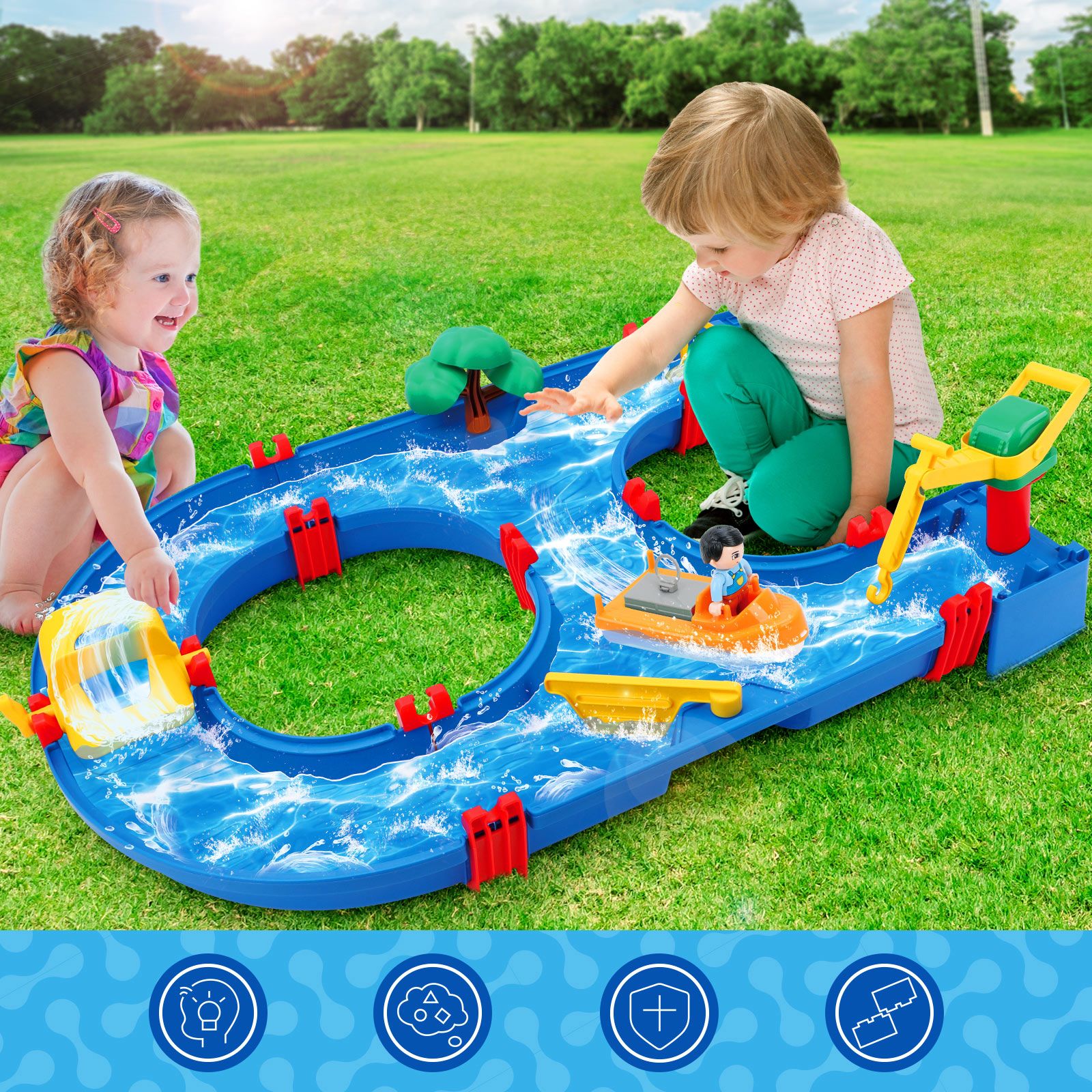 Water Way Toys 39 PCS DIY Play Table Building Blocks Aquaplay Park ...