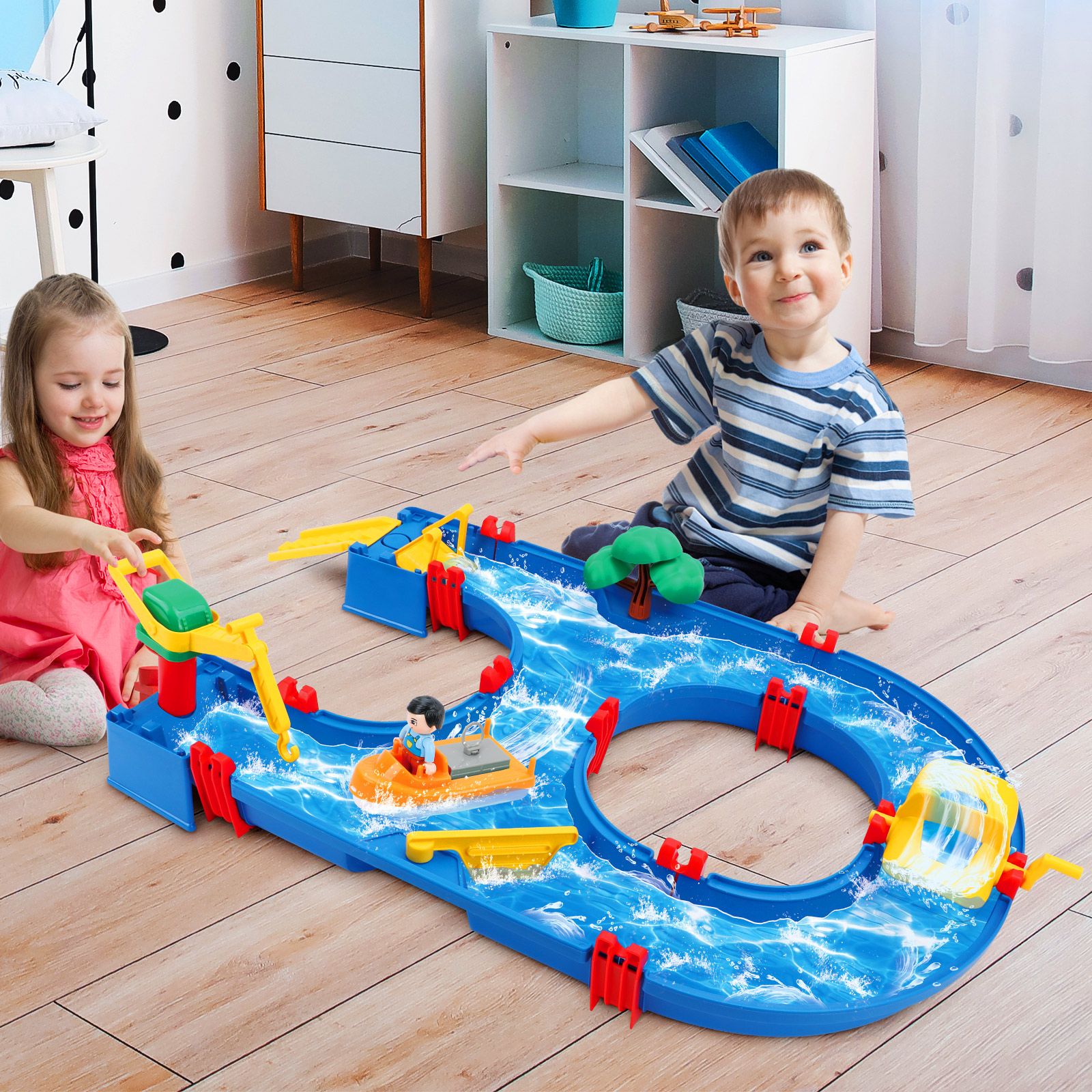 Water Way Toys 39 PCS DIY Play Table Building Blocks Aquaplay Park ...