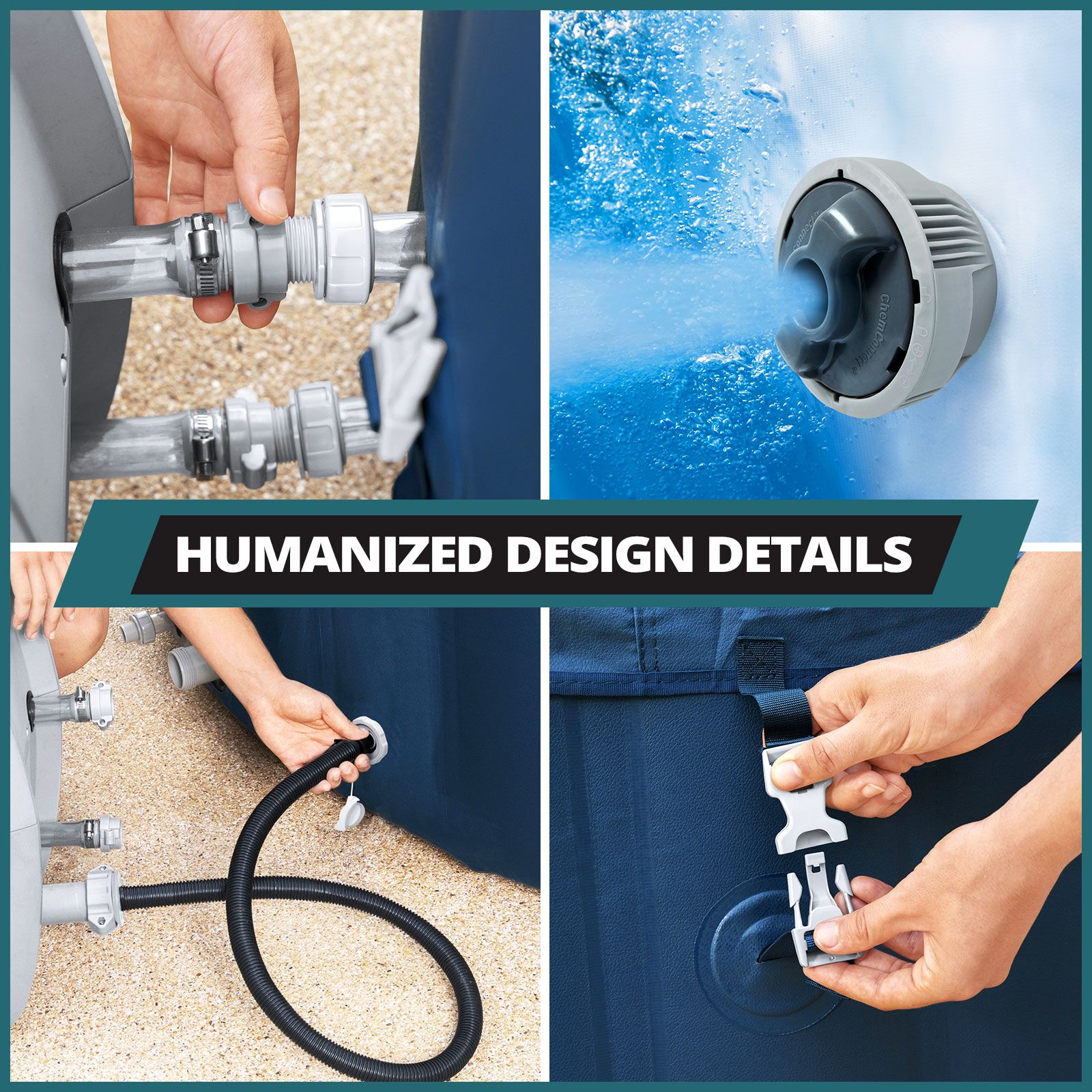 Bestway Lay Z Spa Hot Tub 4 Person Inflatable Massage Bathtub Pool ...