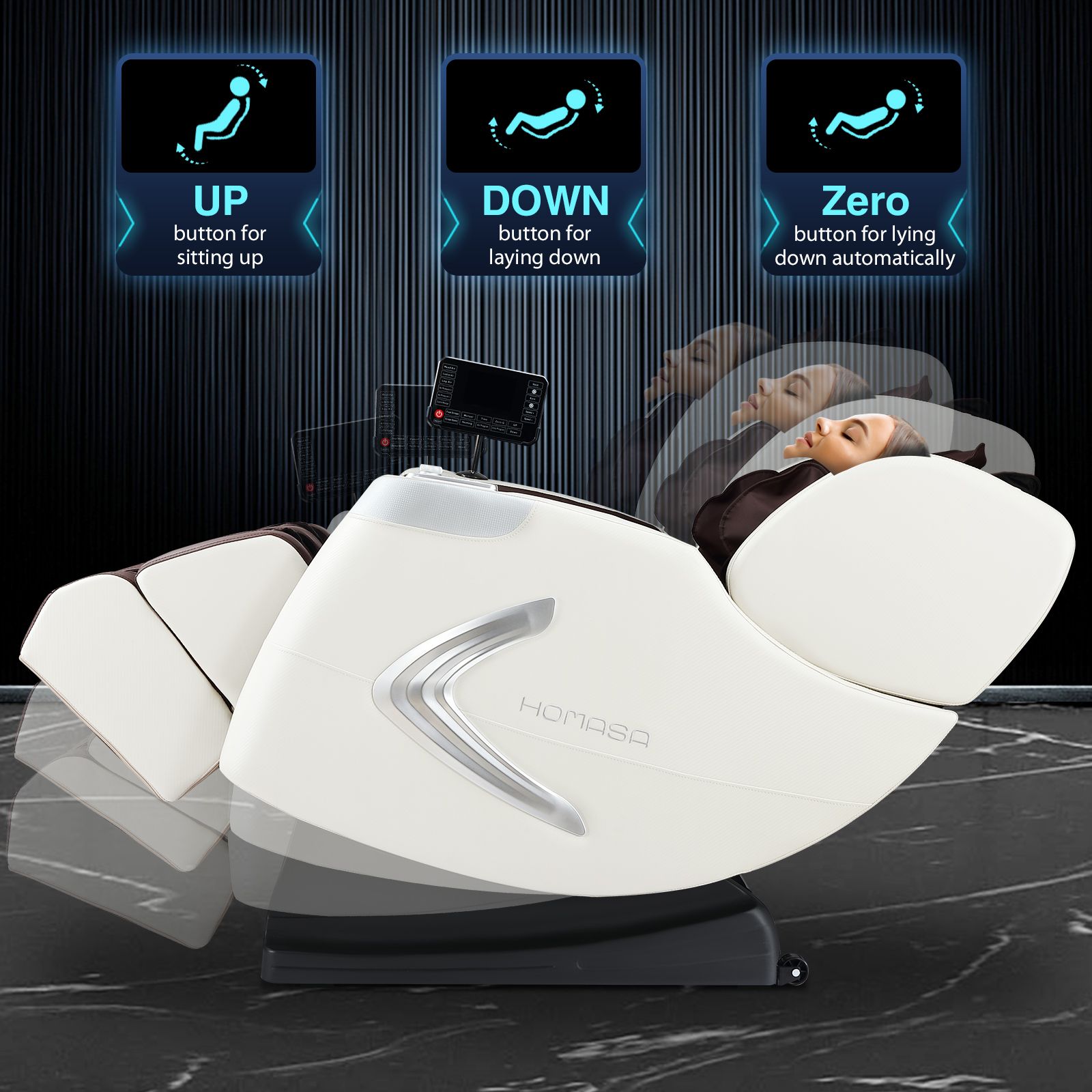 Homasa Massage Chair Massaging Spa Machine Full Body Massager Foot ...