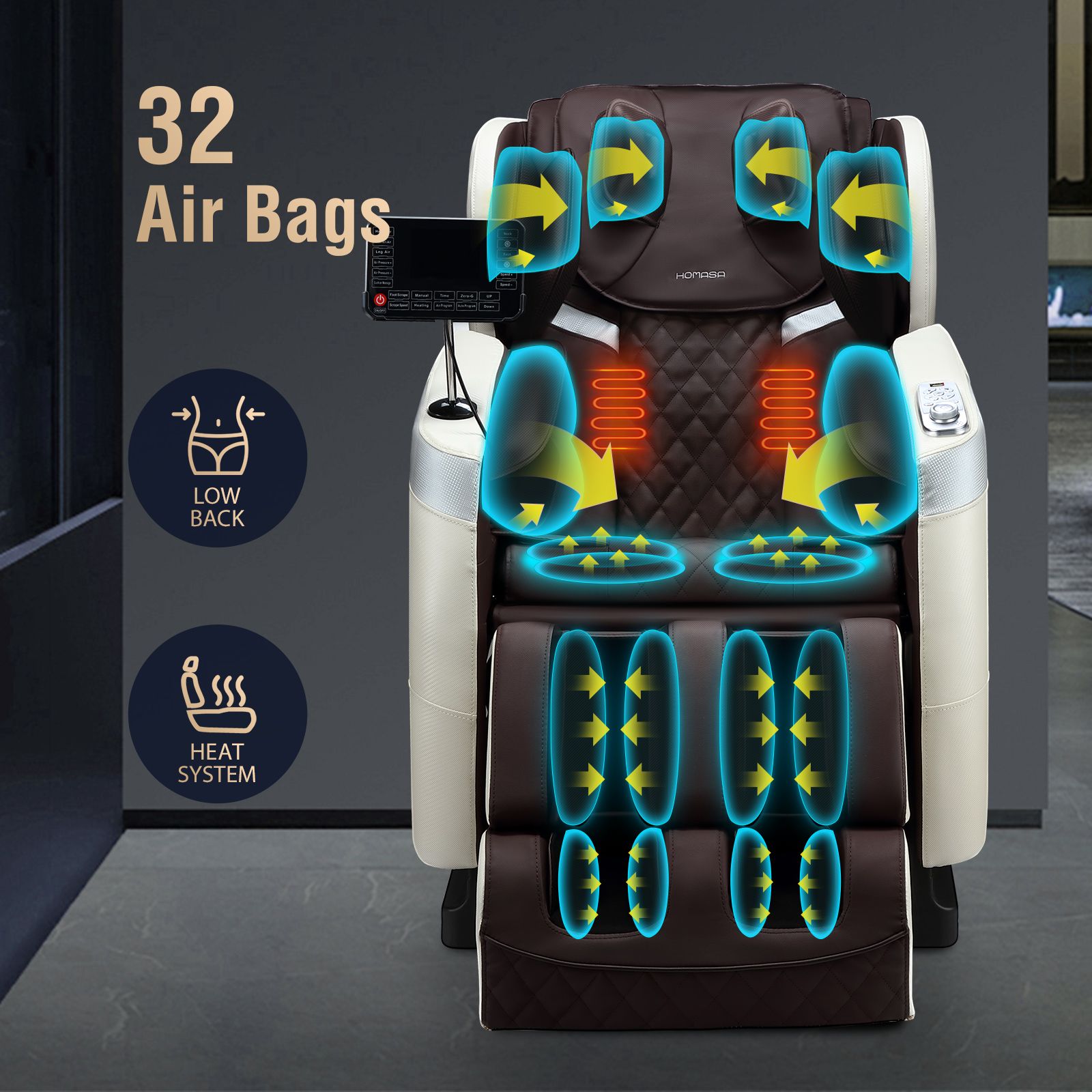 Homasa Massage Chair Massaging Spa Machine Full Body Massager Foot ...