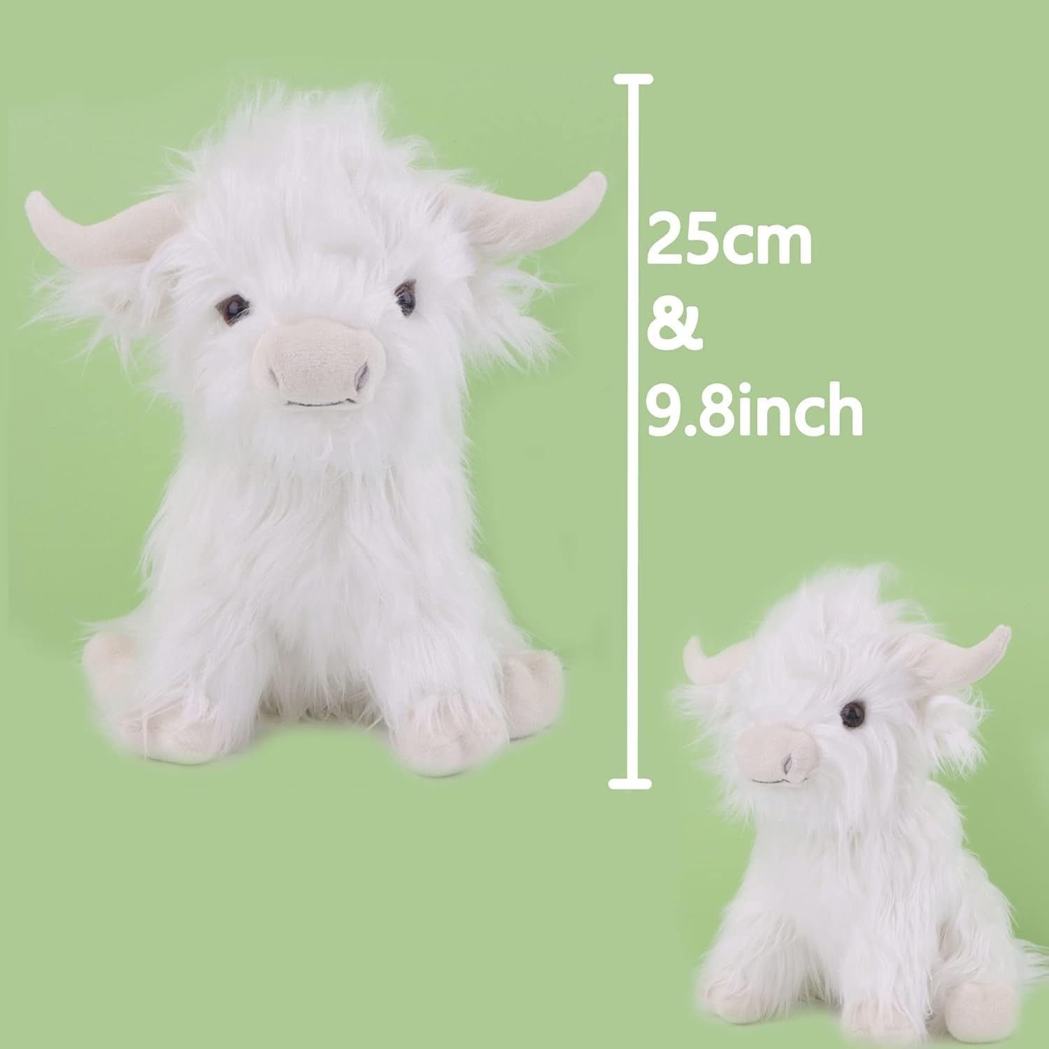 25cm Highland Cow Stuffed Animal Realistic Cow Plush Cattle Simulation ...