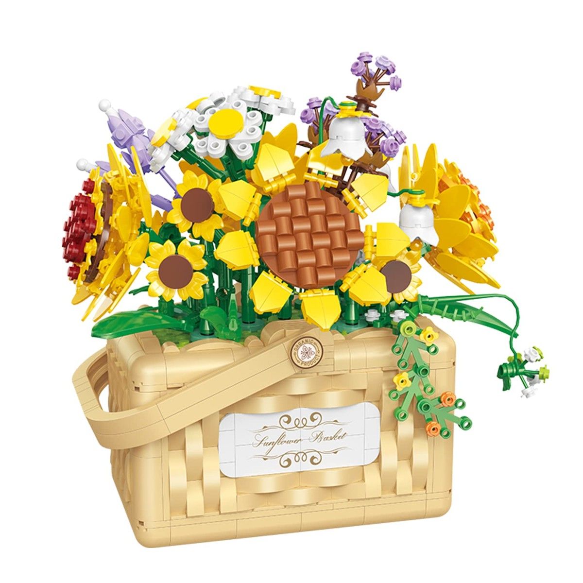 1295 Pcs Mini Flower Bouquet Basket Building Blocks Model Set Flower ...