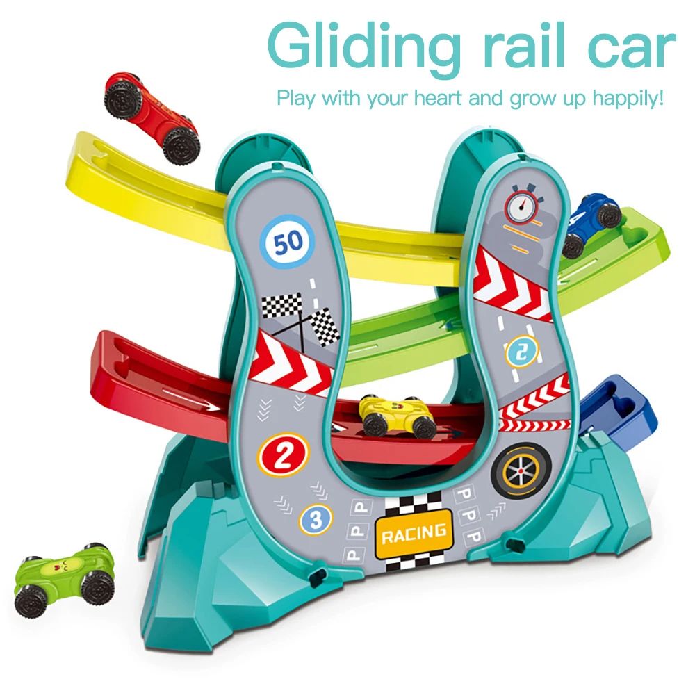 Gliding Cars Ramp Racer Cars Race Track Car 4 Levels Zig Zag Ramp Car ...