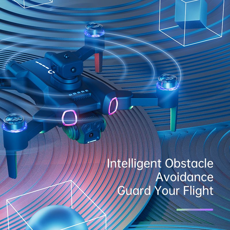 Colorful Changing Lighting Drones 4K HD Dual Camera WiFi Optical Flow ...