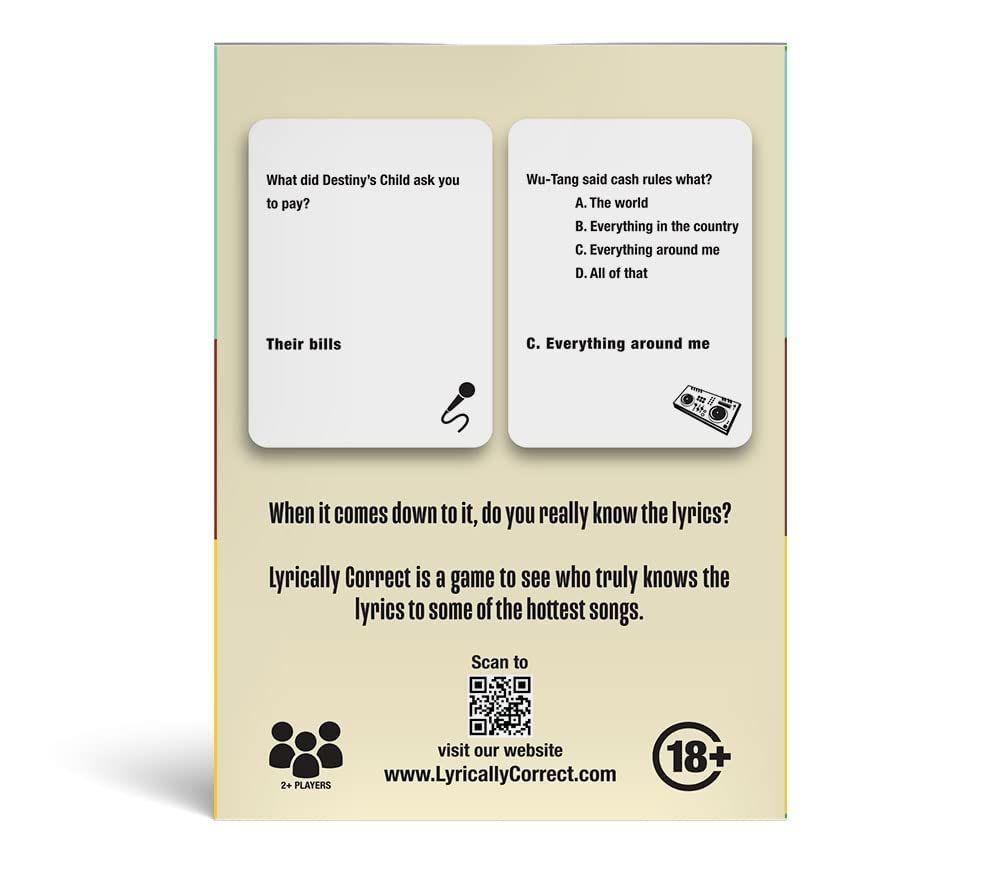 Lyrically Correct 90's and 2000's Hip Hop and R & B Music Trivia Card ...