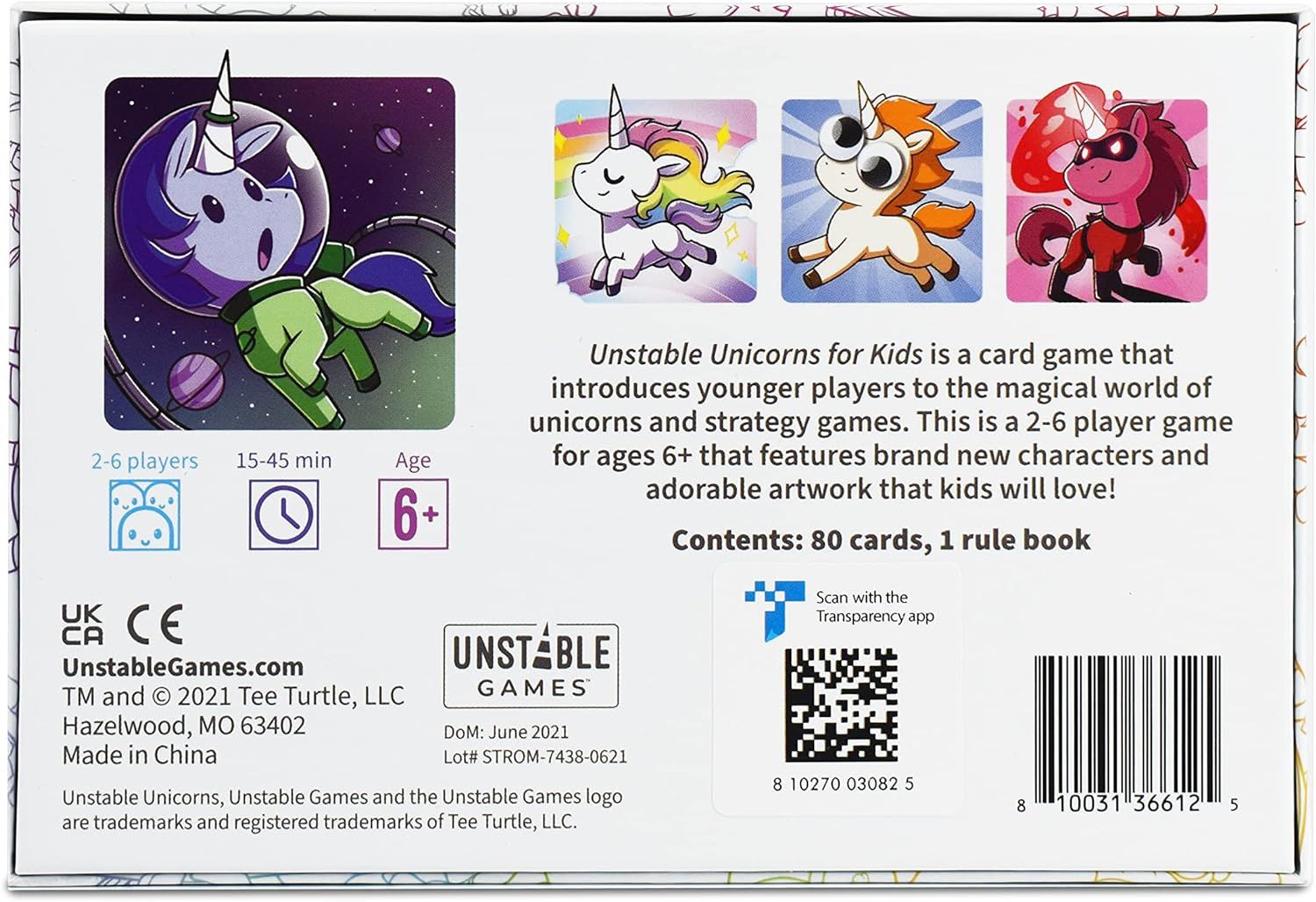 Unstable Games - Unstable Unicorns for Kids Edition Base Game - A ...