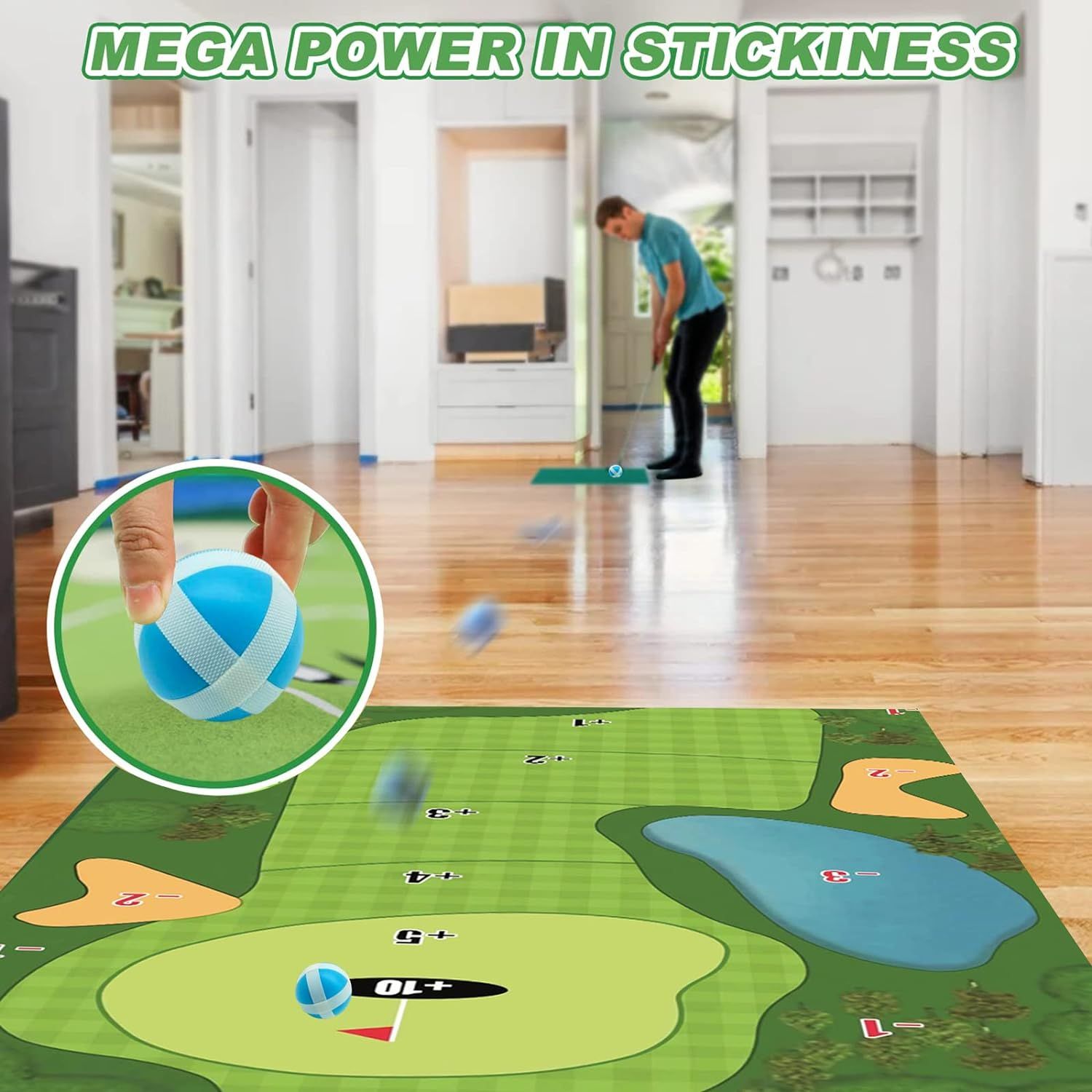 Golf Chipping Game Mat, Indoor Outdoor Golf Games for Adults with ...