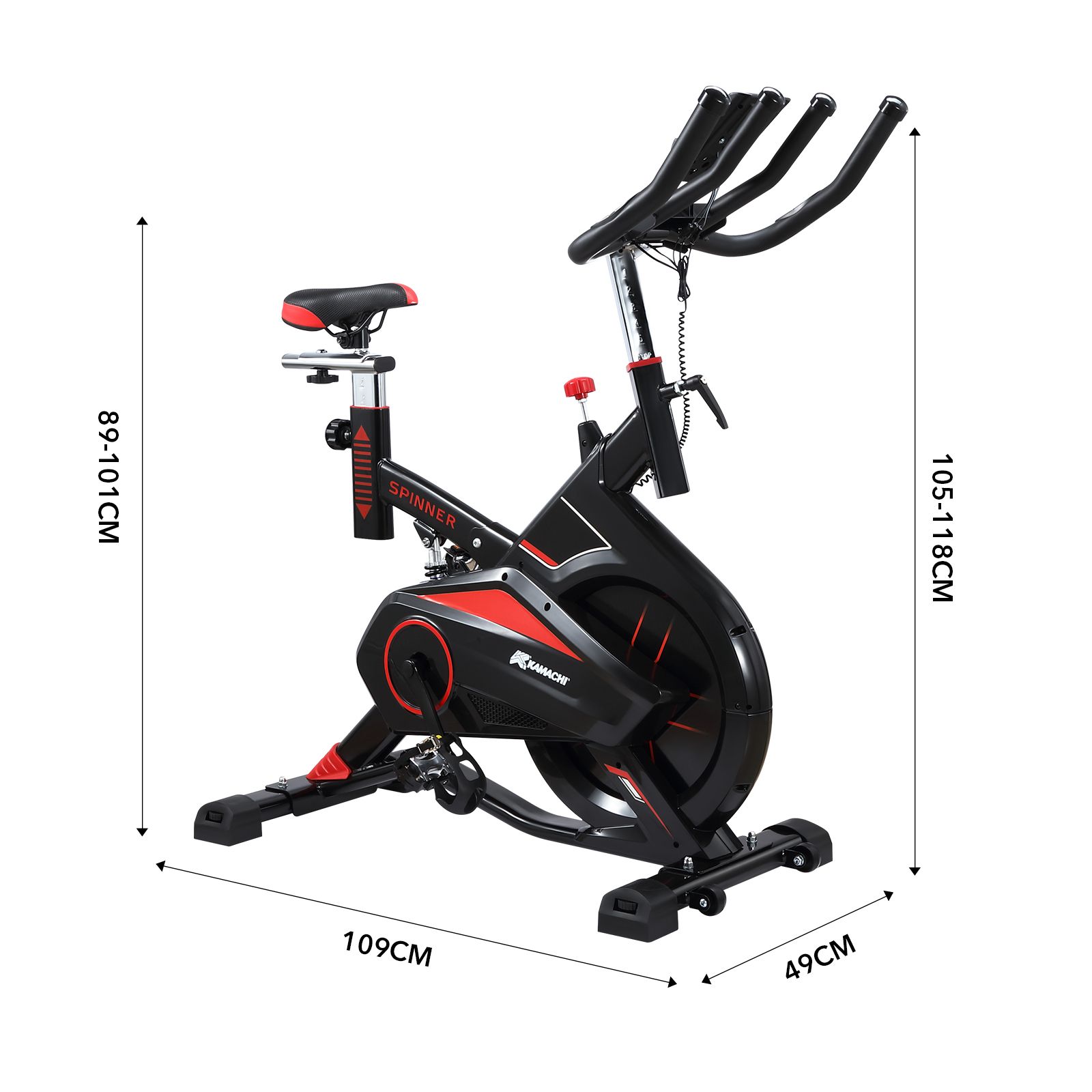 Spin Bike Exercise Bicycle Stationary Fitness 13kg Flywheel Shock ...