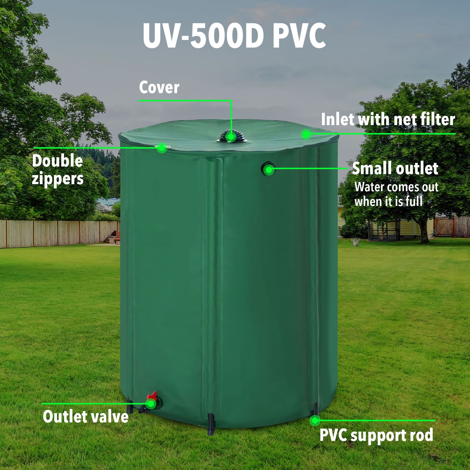 Rain Water Tank Barrel 225L Rainwater Collection System Collapsible ...