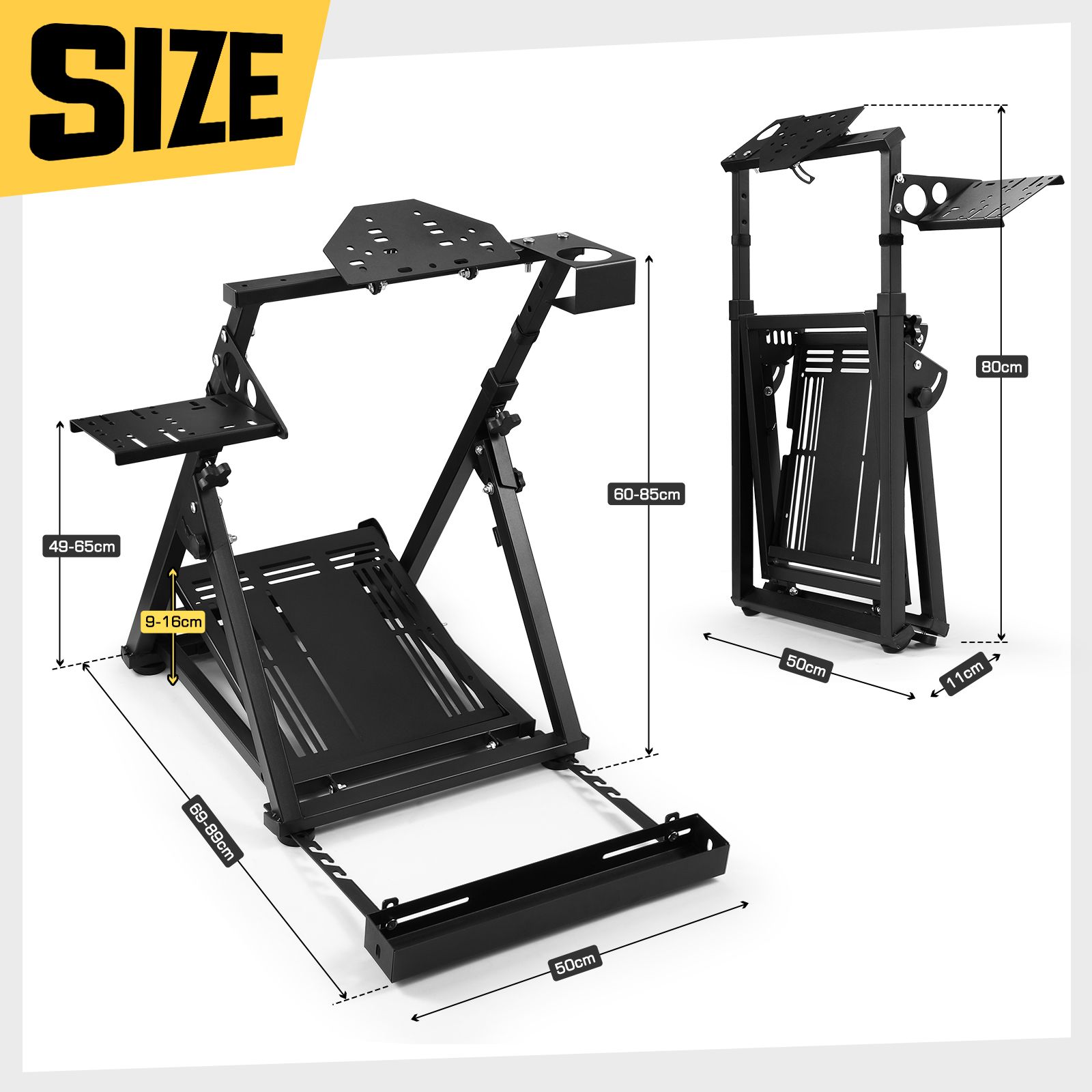 Racing Simulator Wheel Stand Flight Upgraded Sim Cockpit Foldable ...