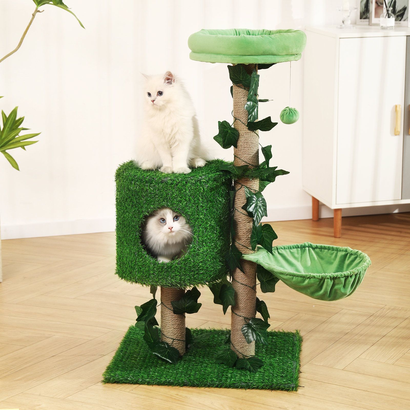 90cm Cat Tree Tower Kitten Sisal Scratching Post House Stand Activity ...