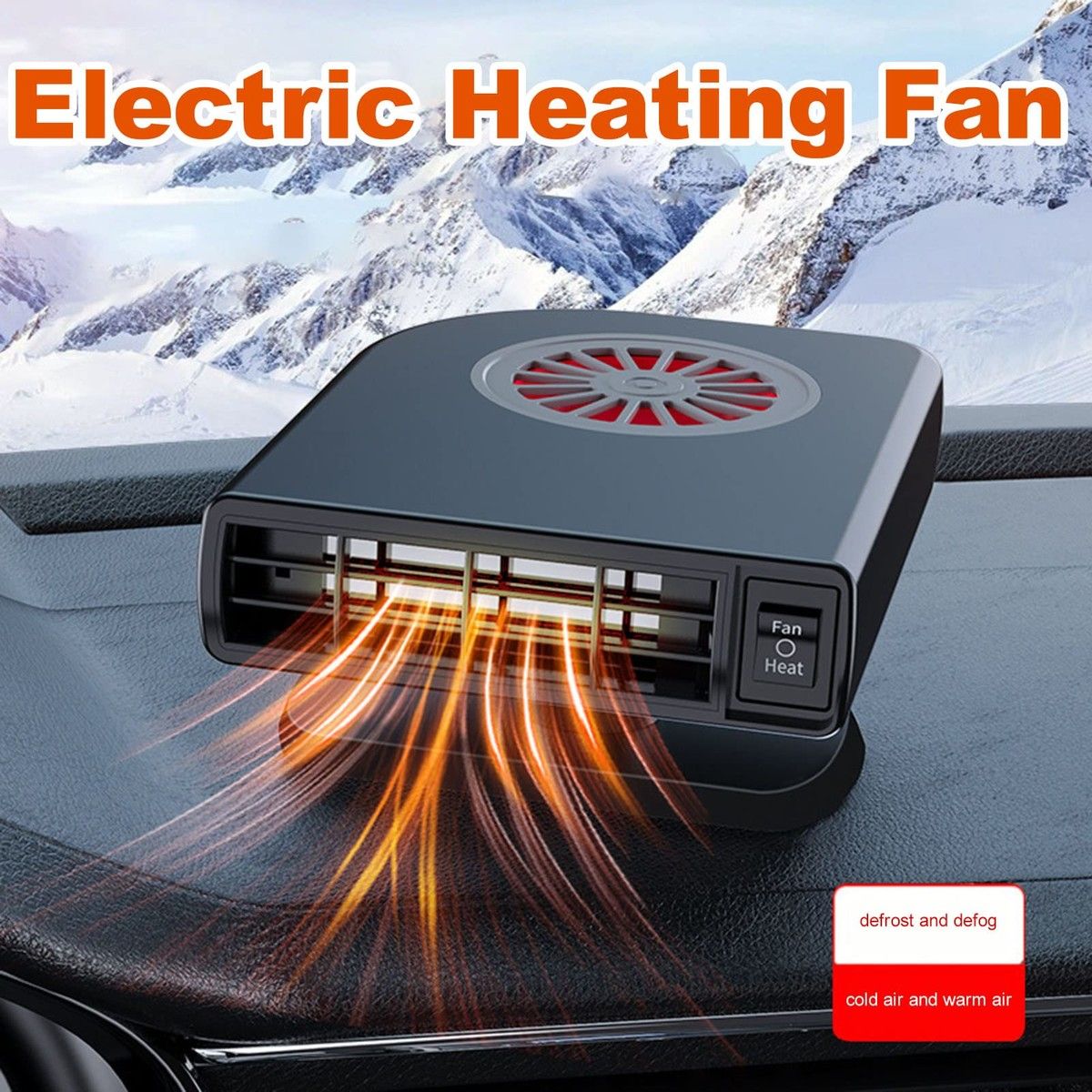 Portable 12V Electric Car Defroster Heating Fan Windshield Dryer ...