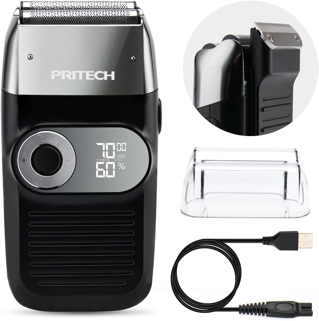 Electric Bald Shavers with 2 in 1 Double Blade Shaver Foil Blade and ...