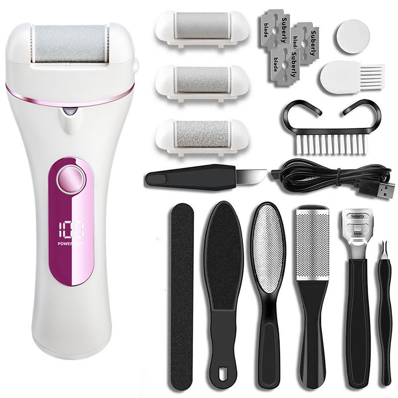 Pink Electric Callus Remover for Feet,Rechargeable Waterproof 14 in 1 ...